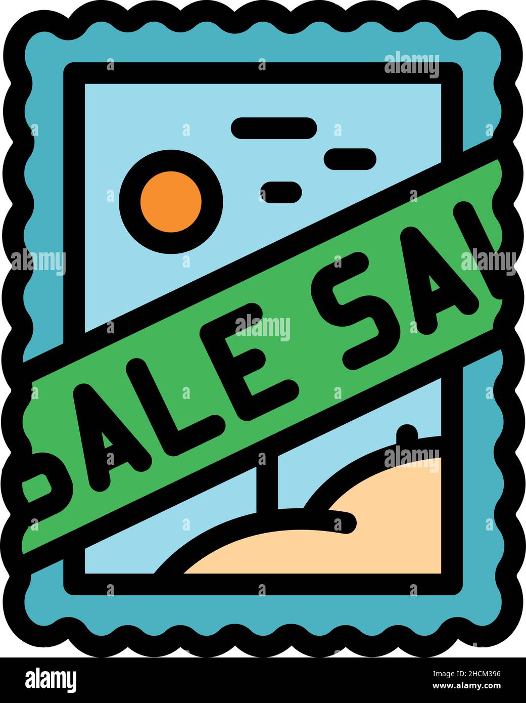 Auction portrait icon. Outline auction portrait vector icon color flat ...