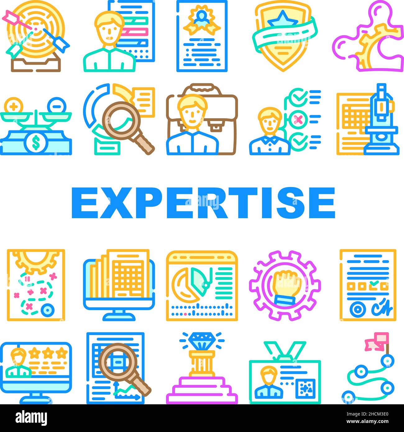 Expertise Business Processing Icons Set Vector Stock Vector Image & Art ...