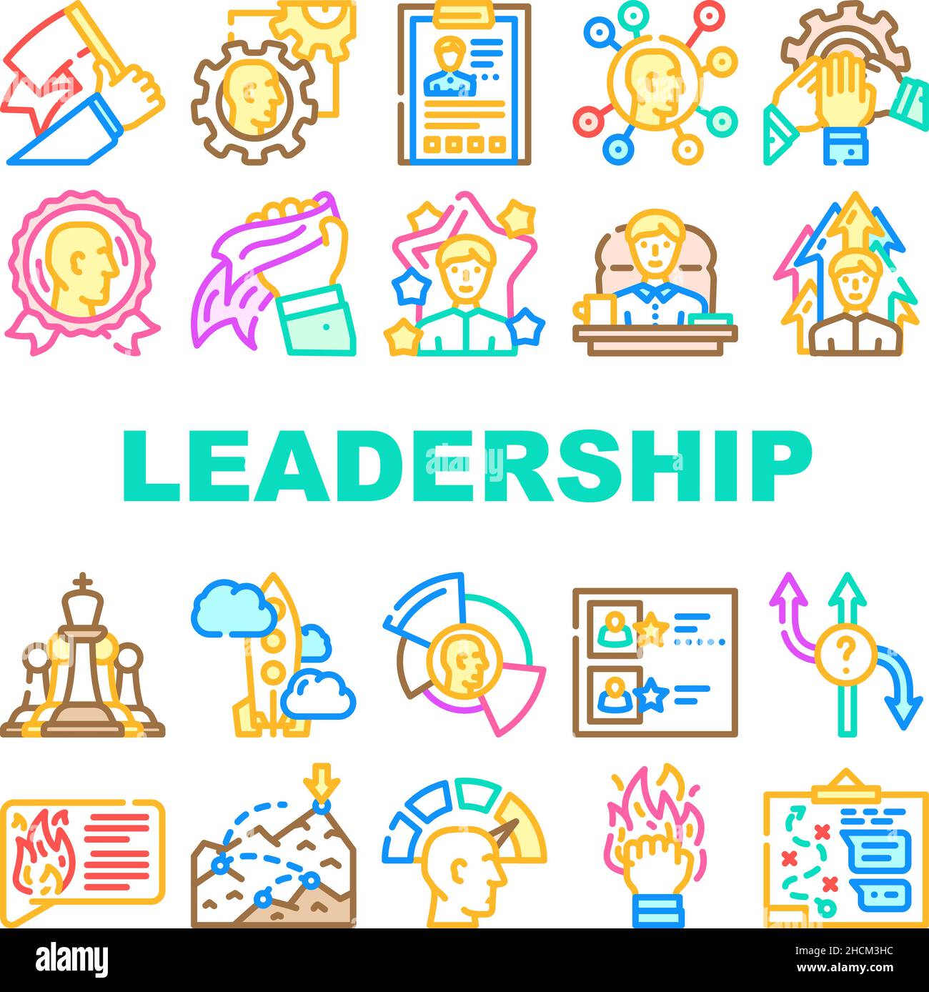 Leadership Leader Business Skill Icons Set Vector Stock Vector Image & Art - Alamy