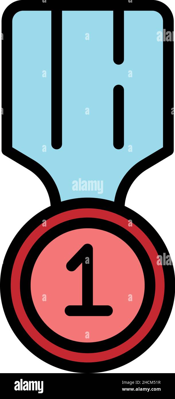 Mentor gold medal icon. Outline mentor gold medal vector icon color ...