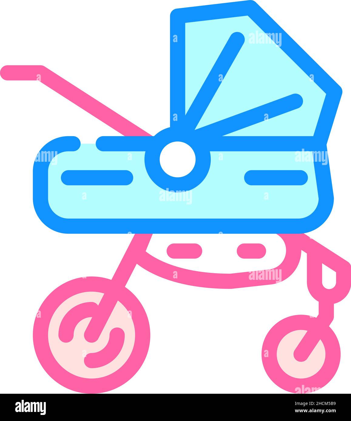 stroller for newborn baby color icon vector illustration Stock Vector ...