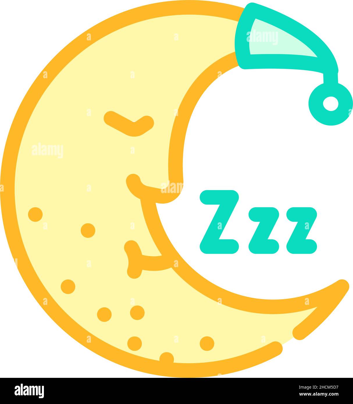 moon sleeping color icon vector illustration Stock Vector Image & Art ...