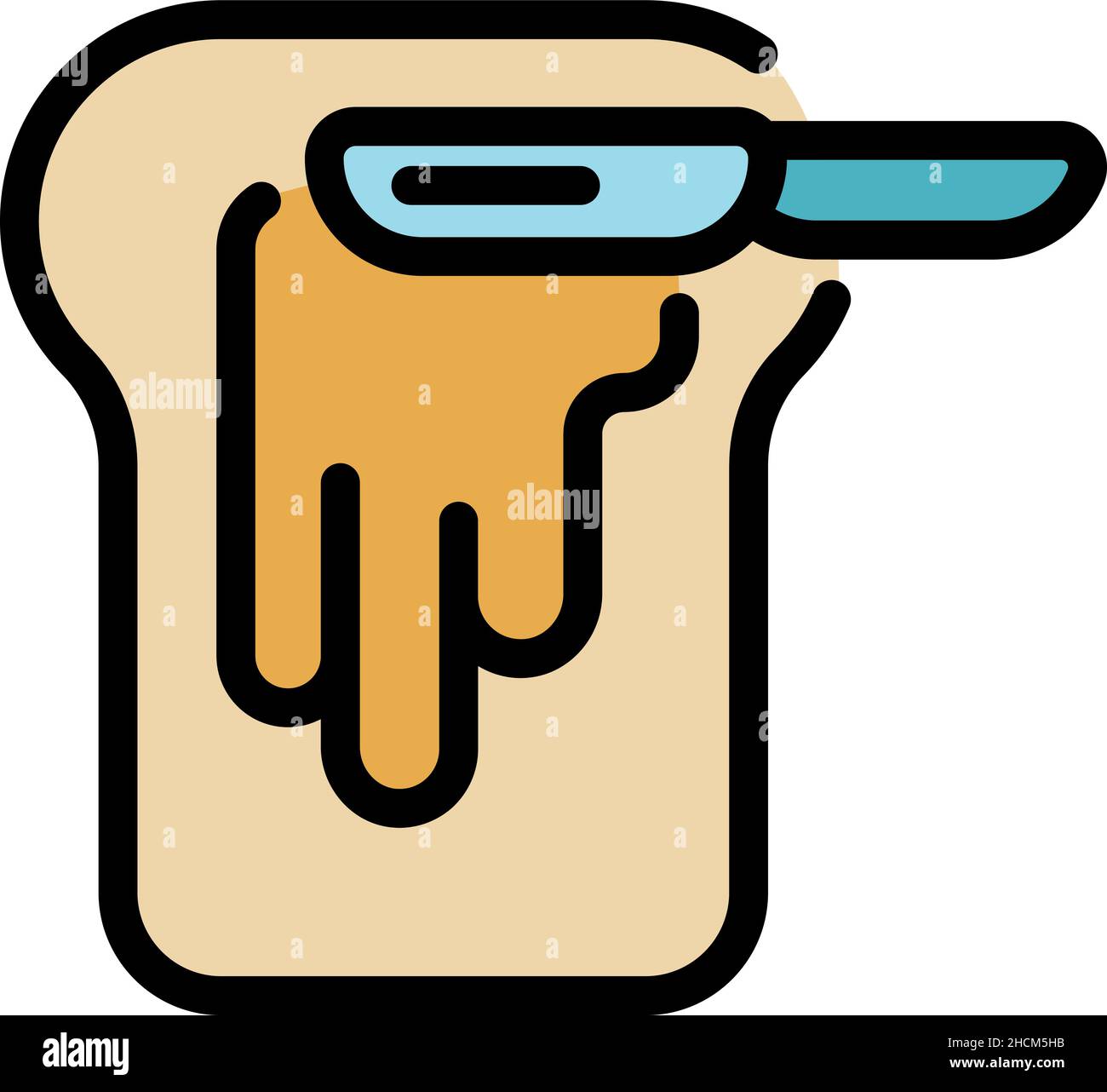 Bread and cream icon. Outline bread and cream vector icon color flat ...