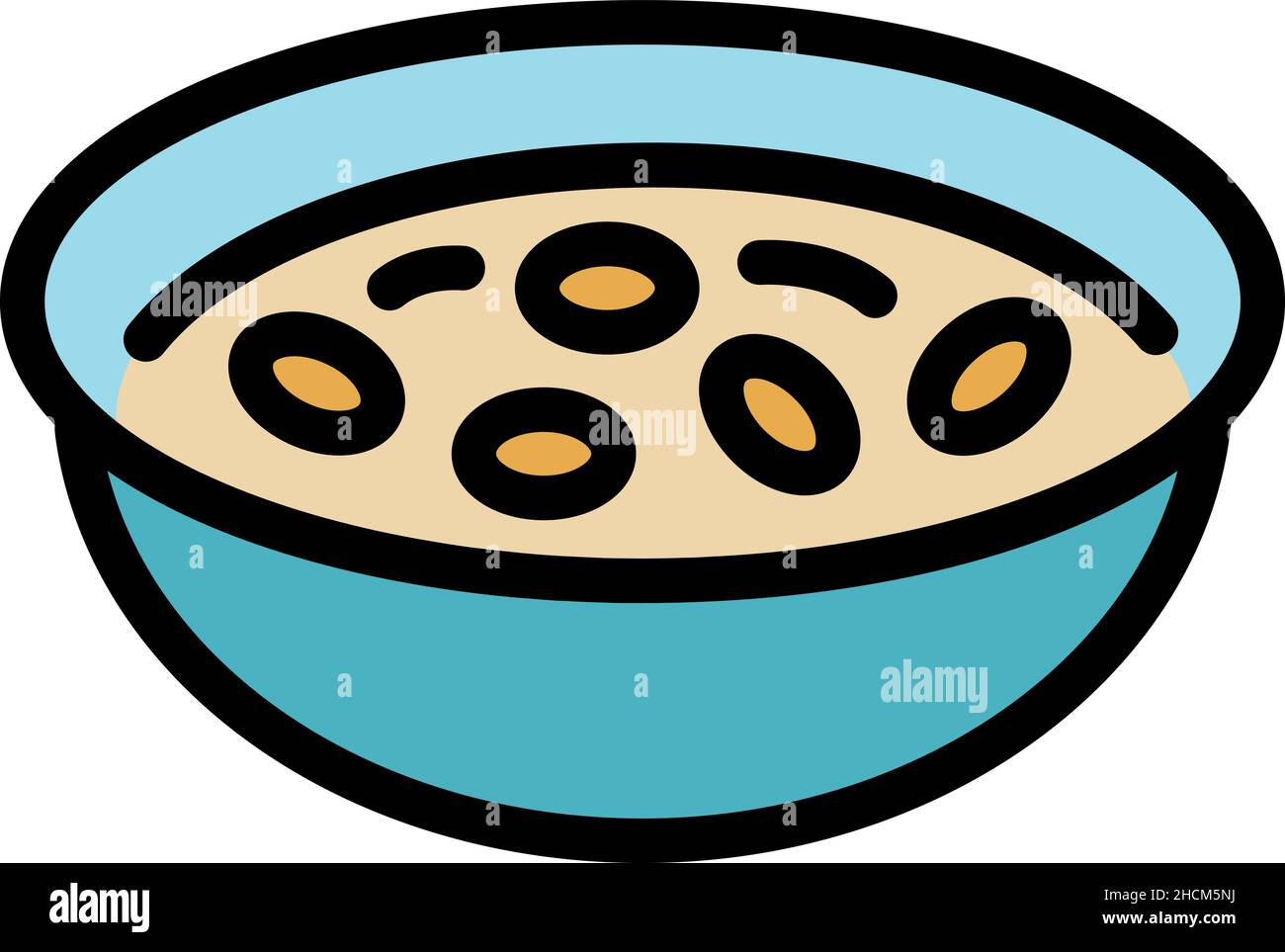 Chowder soup icon. Outline chowder soup vector icon color flat isolated ...