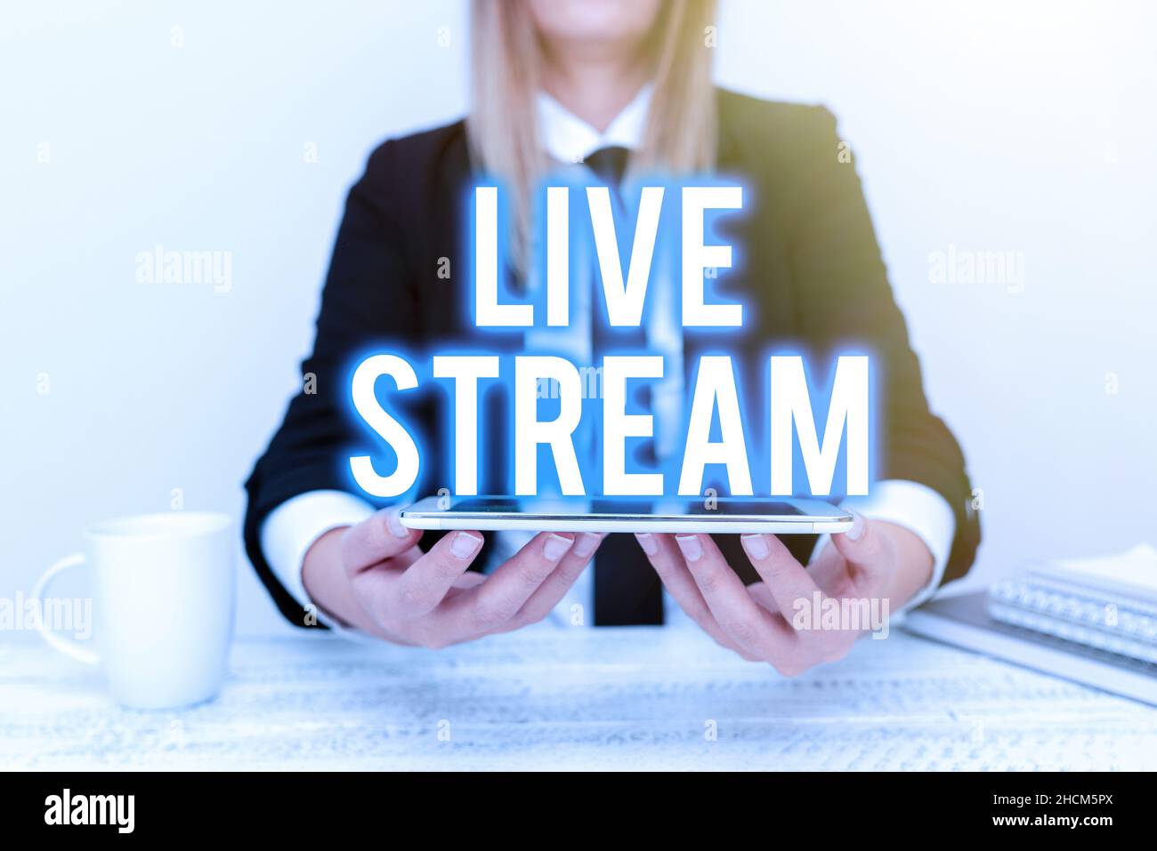 Writing displaying text Live Stream. Conceptual photo to broadcast a ...