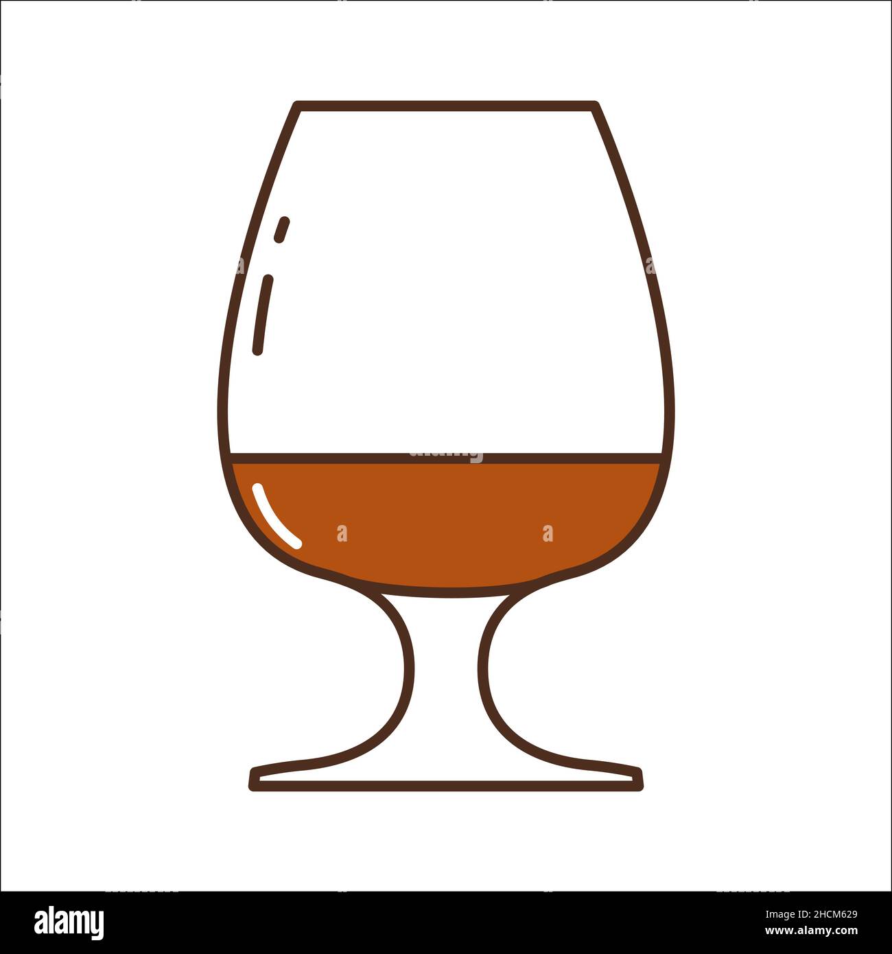 Vector illustration of a glass for alcoholic beverages. Icons for the ...