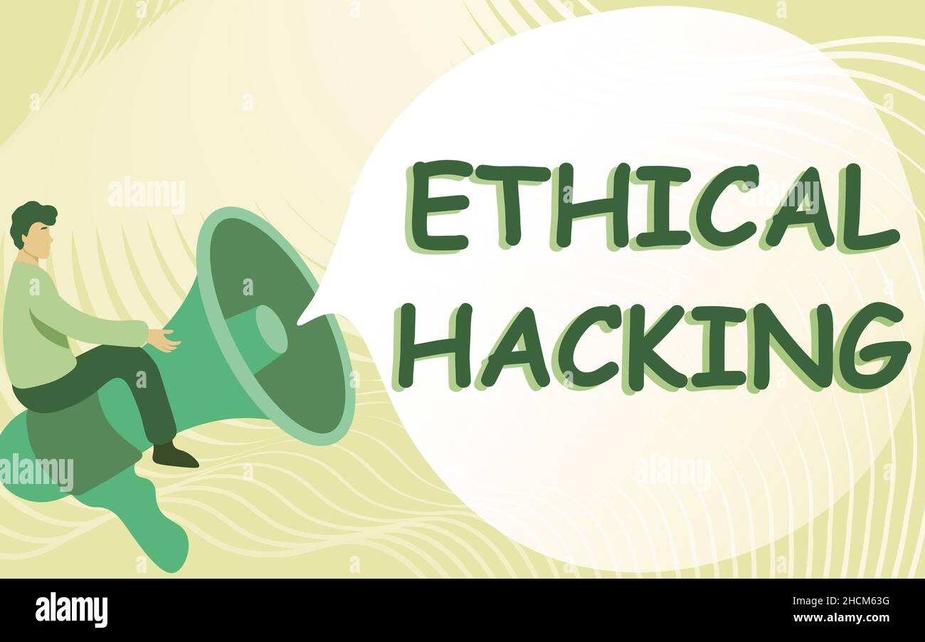 Inspiration showing sign Ethical Hacking. Word Written on a legal ...