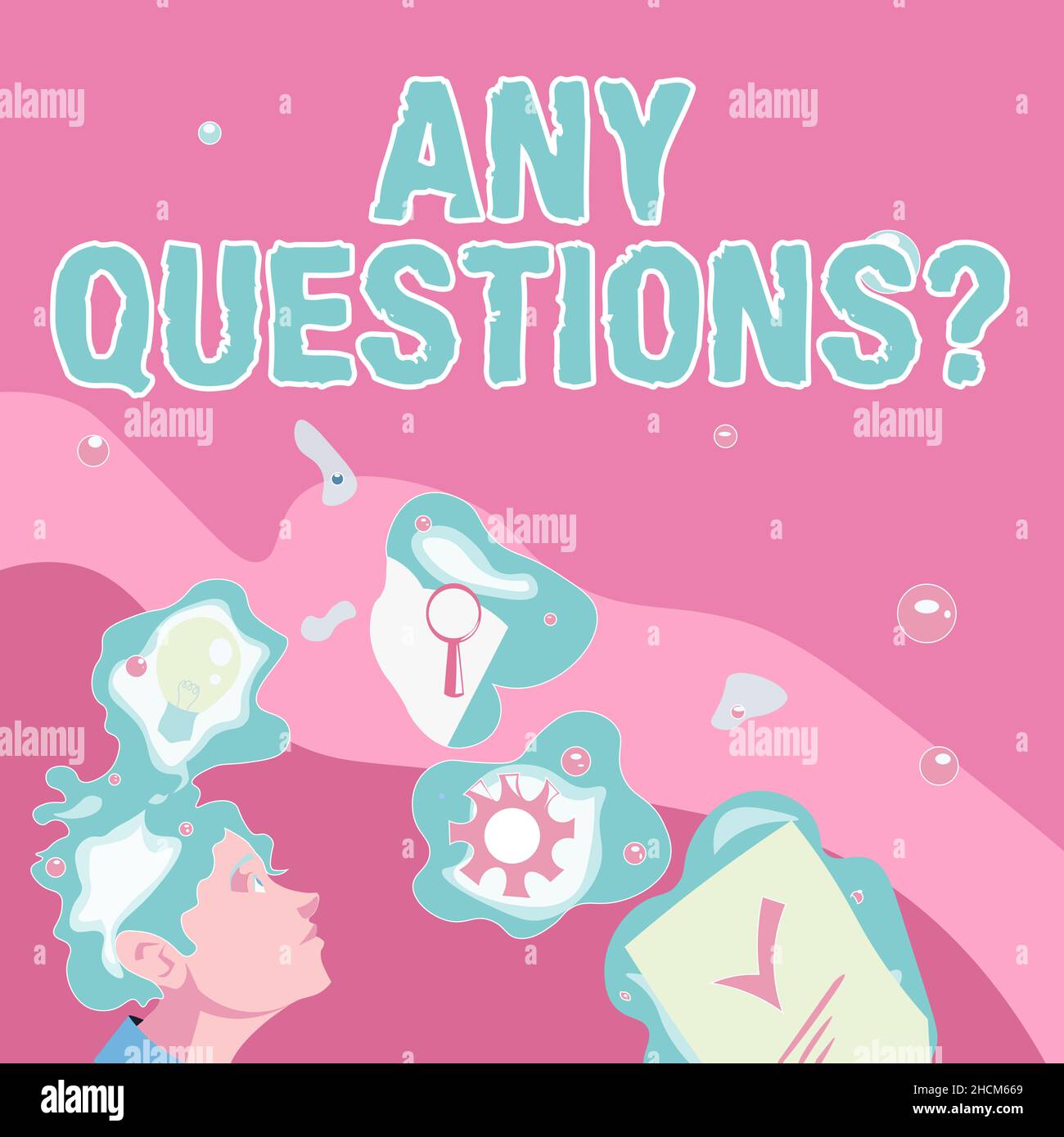 Writing displaying text Any Questions Question. Business concept ...