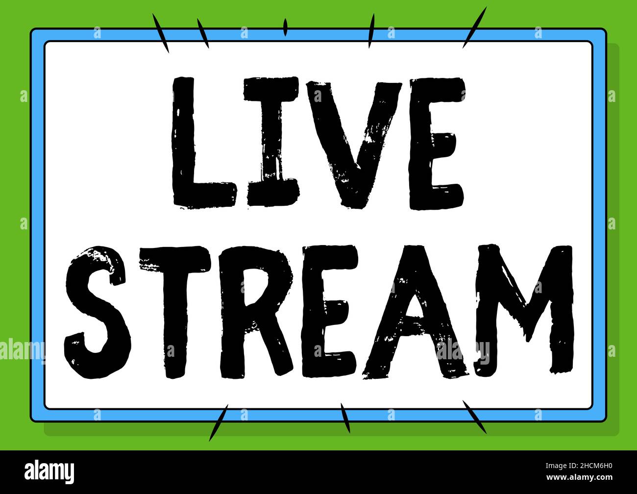 Sign displaying Live Stream. Concept meaning to broadcast a video or ...