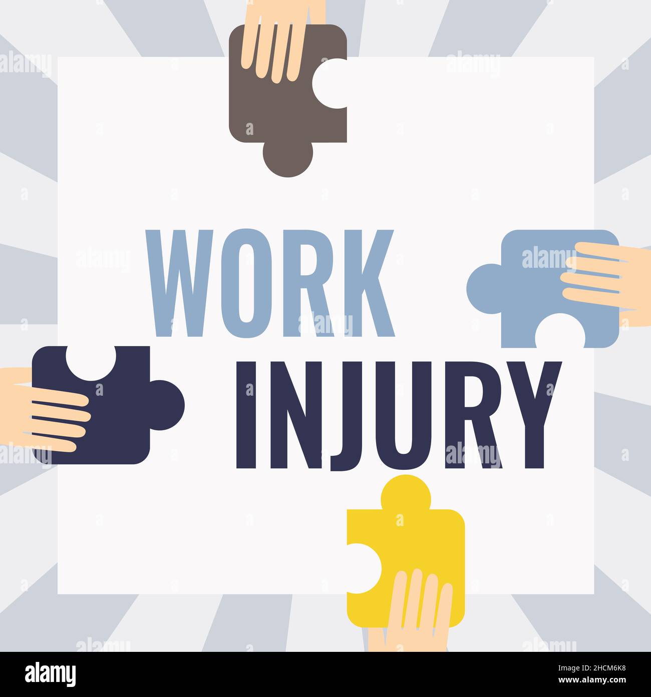 Hand writing sign Work Injury. Business approach an accident occurred ...