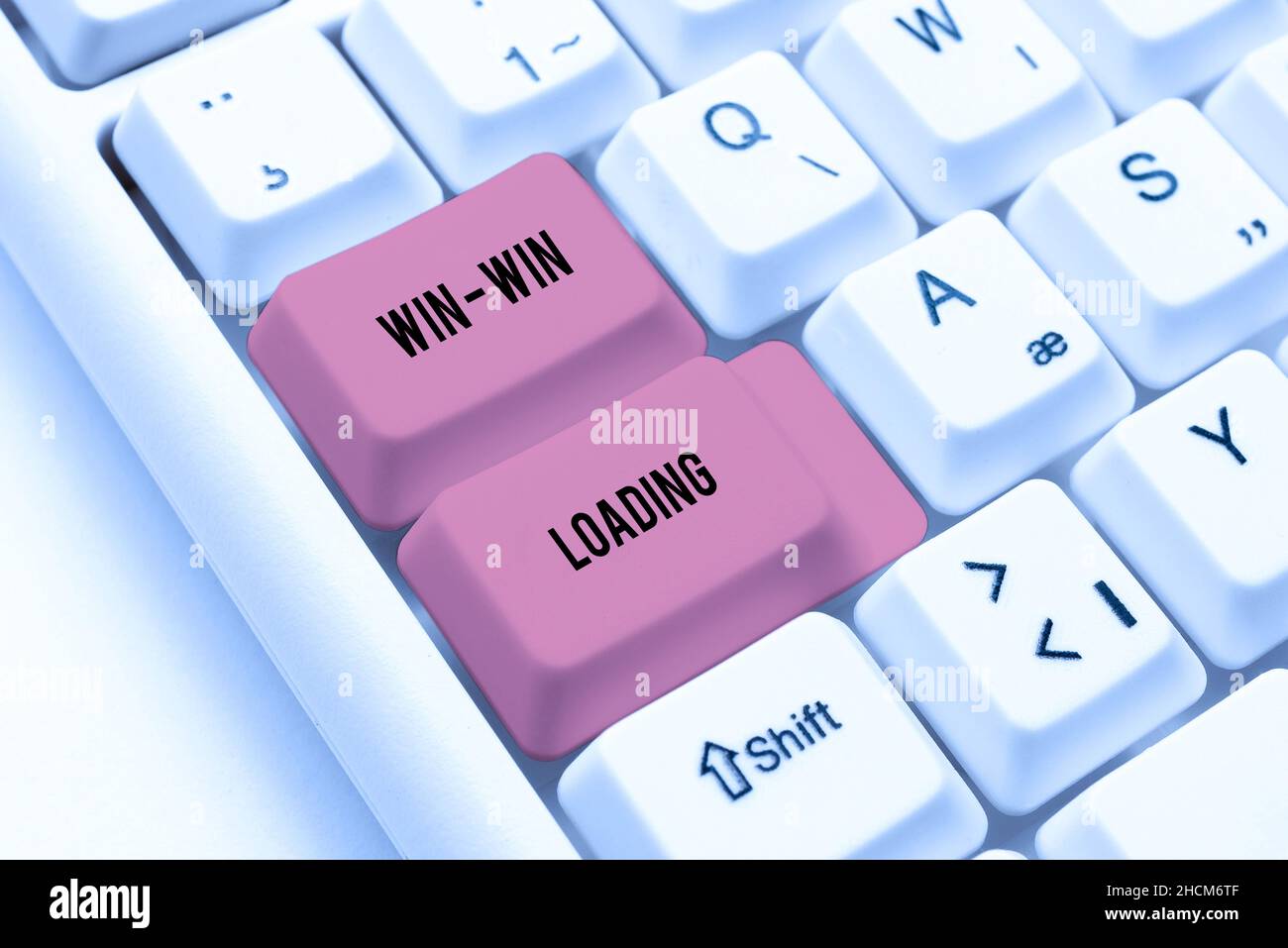 Hand writing sign Win win Loading. Business idea advantageous or ...