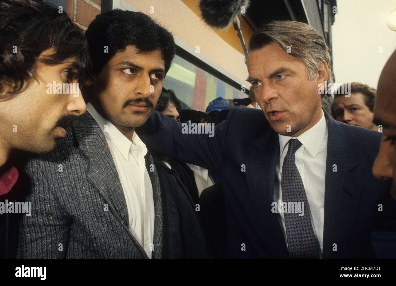 British politician David Owen campaigning in Handsworth, Birmingham, uk ...