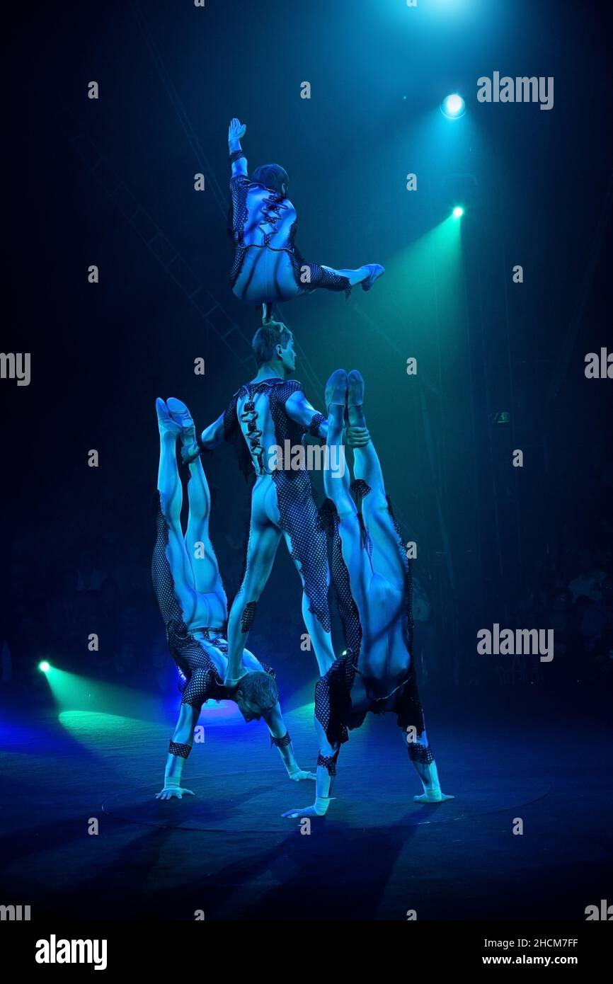 Group of acrobatic performing in a circus in Essen, Germany Stock Photo ...