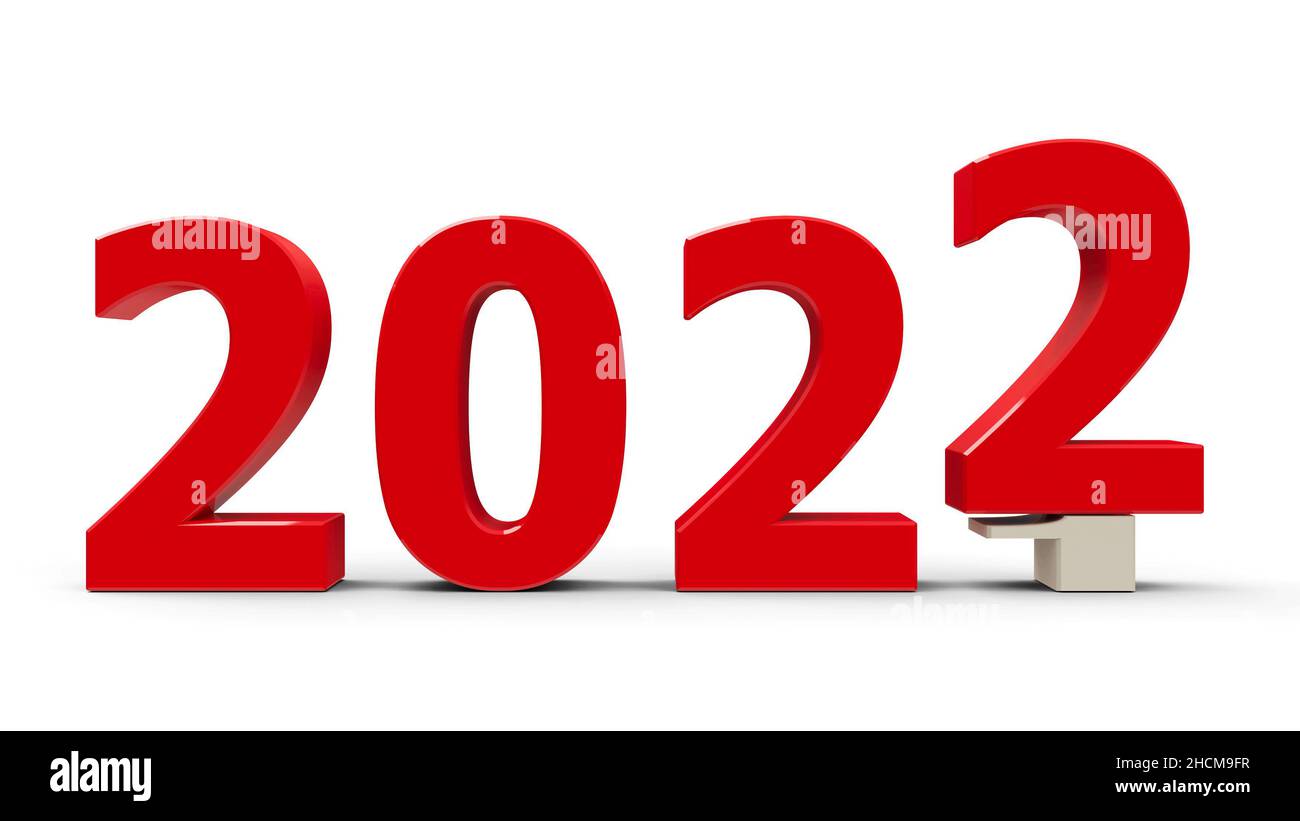 2021-2022 change represents the new year 2022, three-dimensional ...