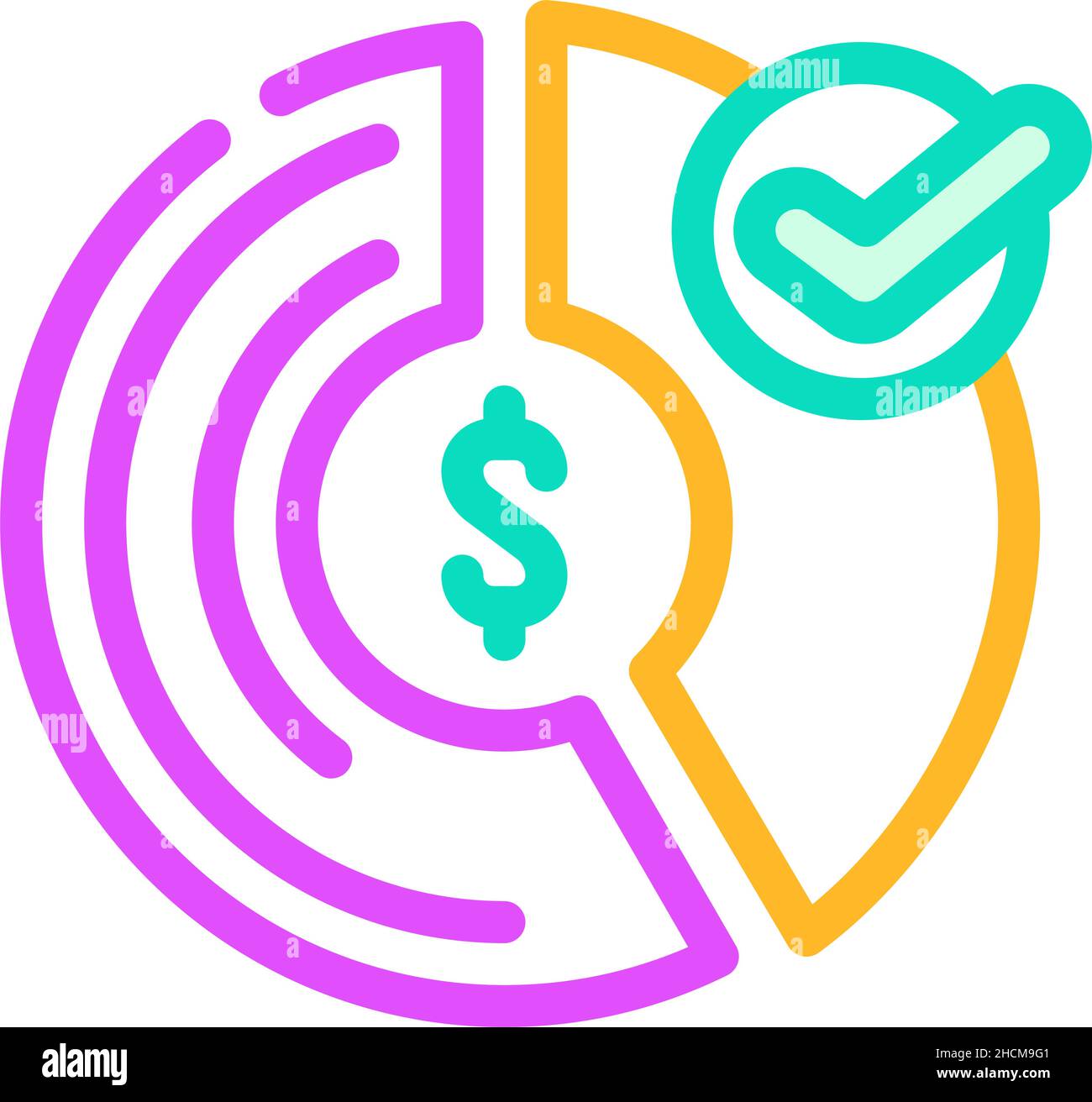 Map or route compliance color icon vector strategy hi-res stock ...