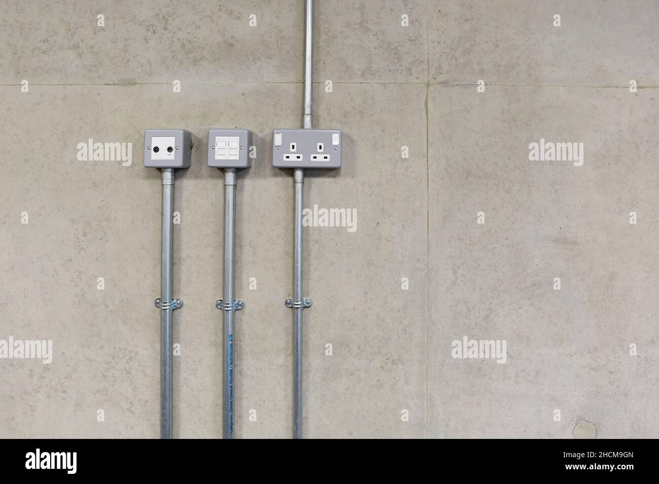 EXPOSED ELECTRICAL INSTALLATION Stock Photo - Alamy