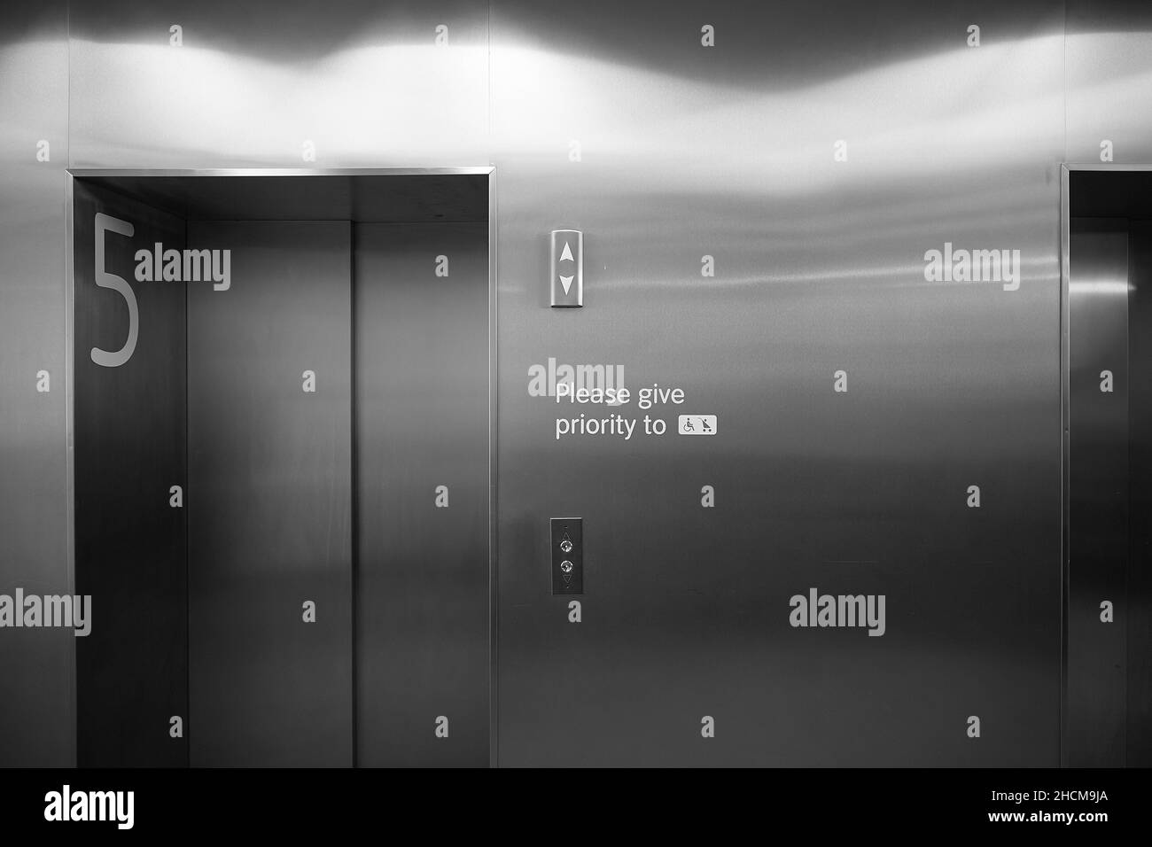 STAINLESS STEEL LIFT AREA Stock Photo - Alamy