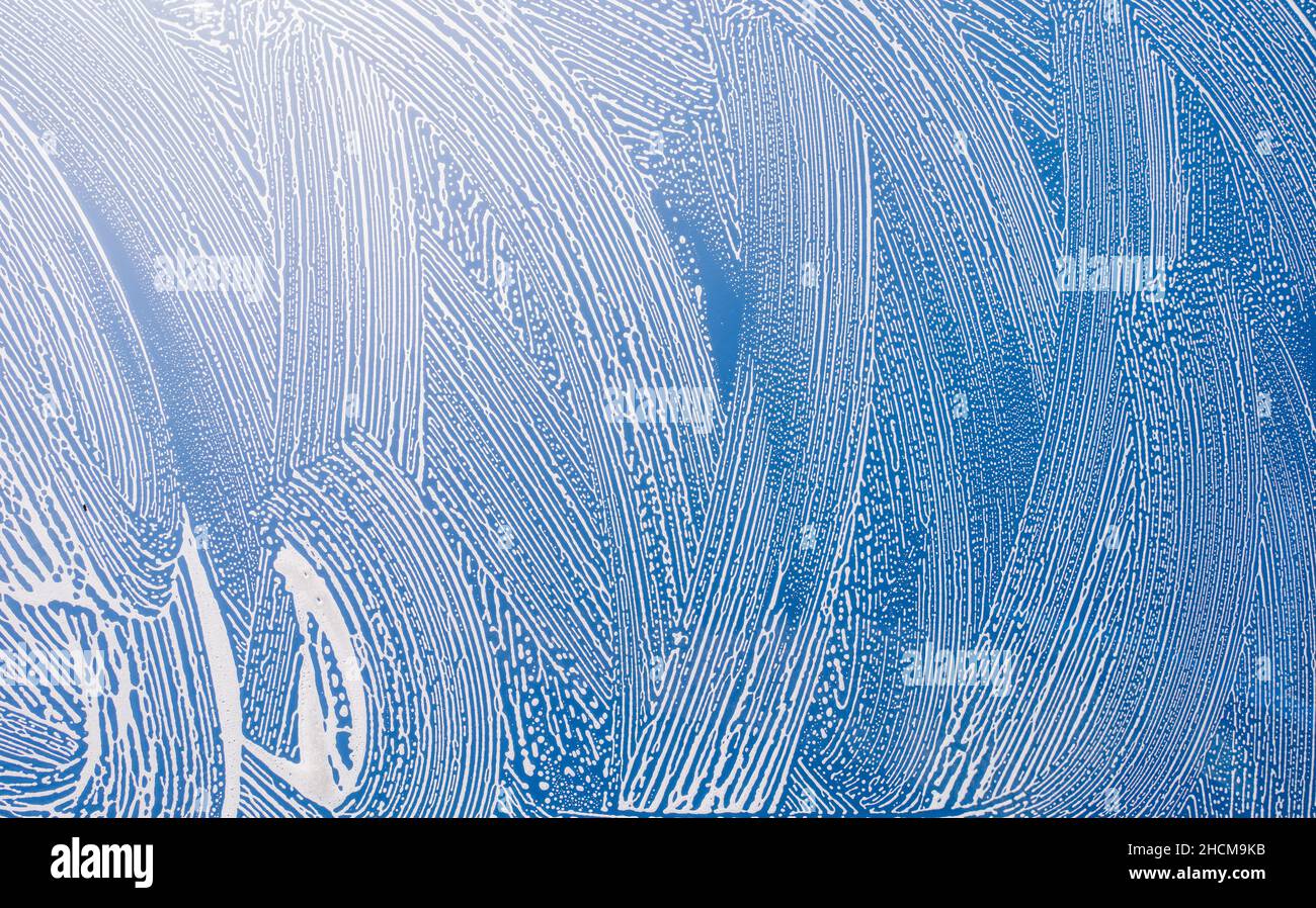 soaped window background texture, window cleaner concept image Stock ...