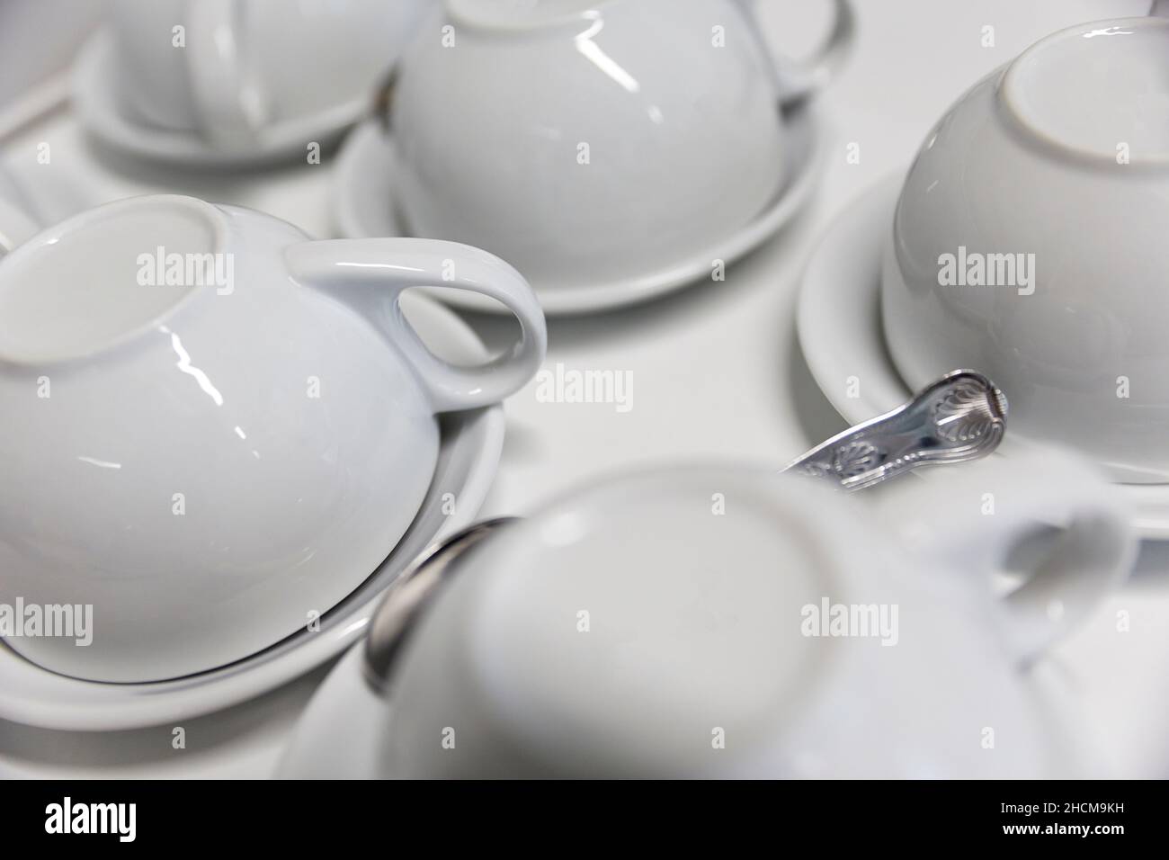 MULTIPLE INVERTED TEA CUPS Stock Photo - Alamy
