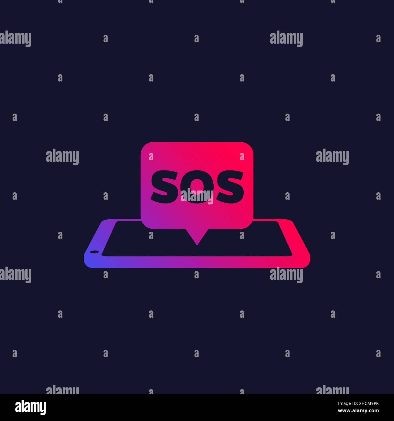 SOS signal in the phone, vector Stock Vector Image & Art - Alamy
