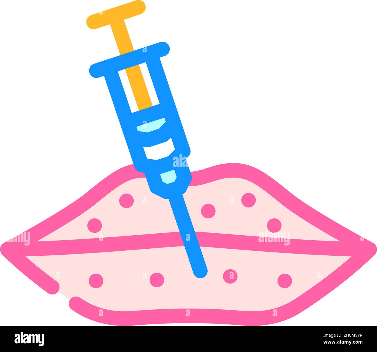 lip augmentation color icon vector illustration Stock Vector Image ...