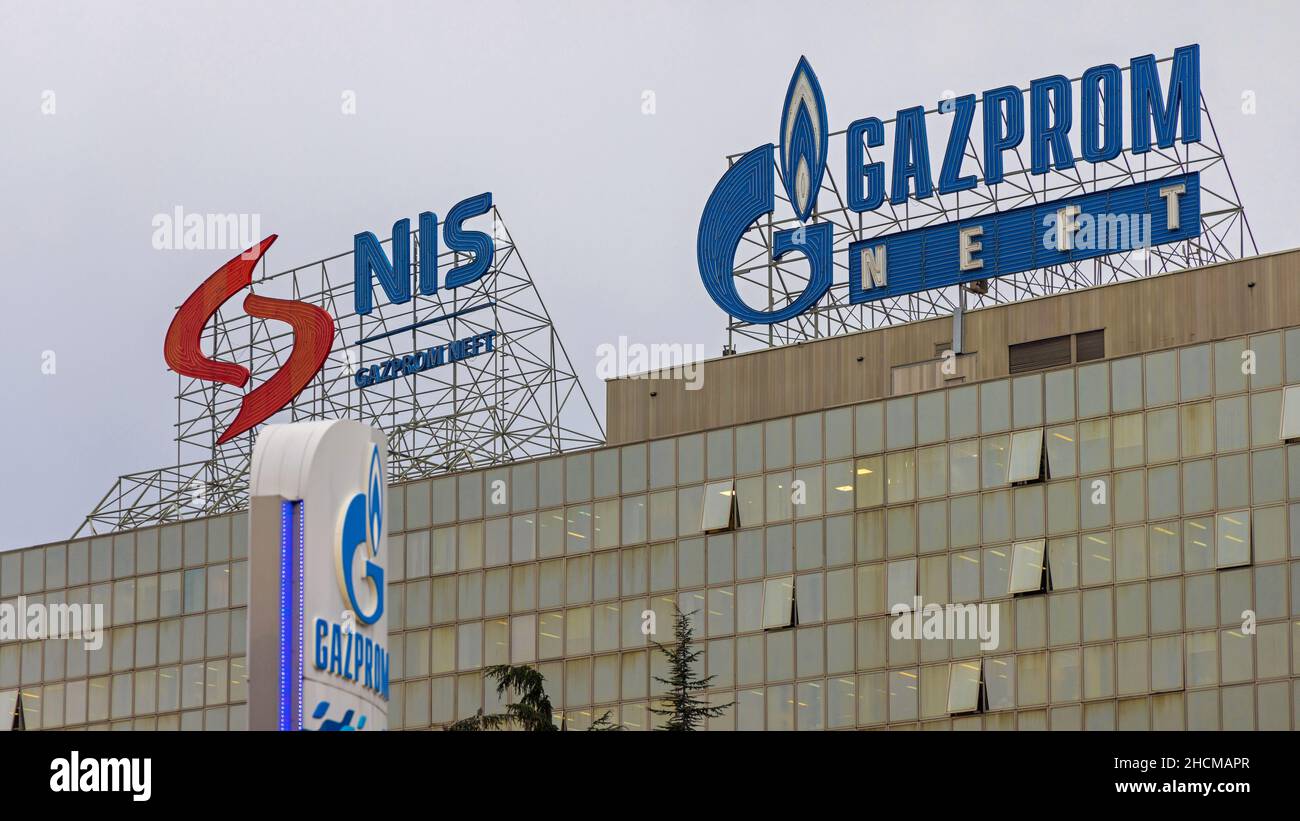 Belgrade, Serbia - December 27, 2021: Russian Oil Company Gazprom Neft ...