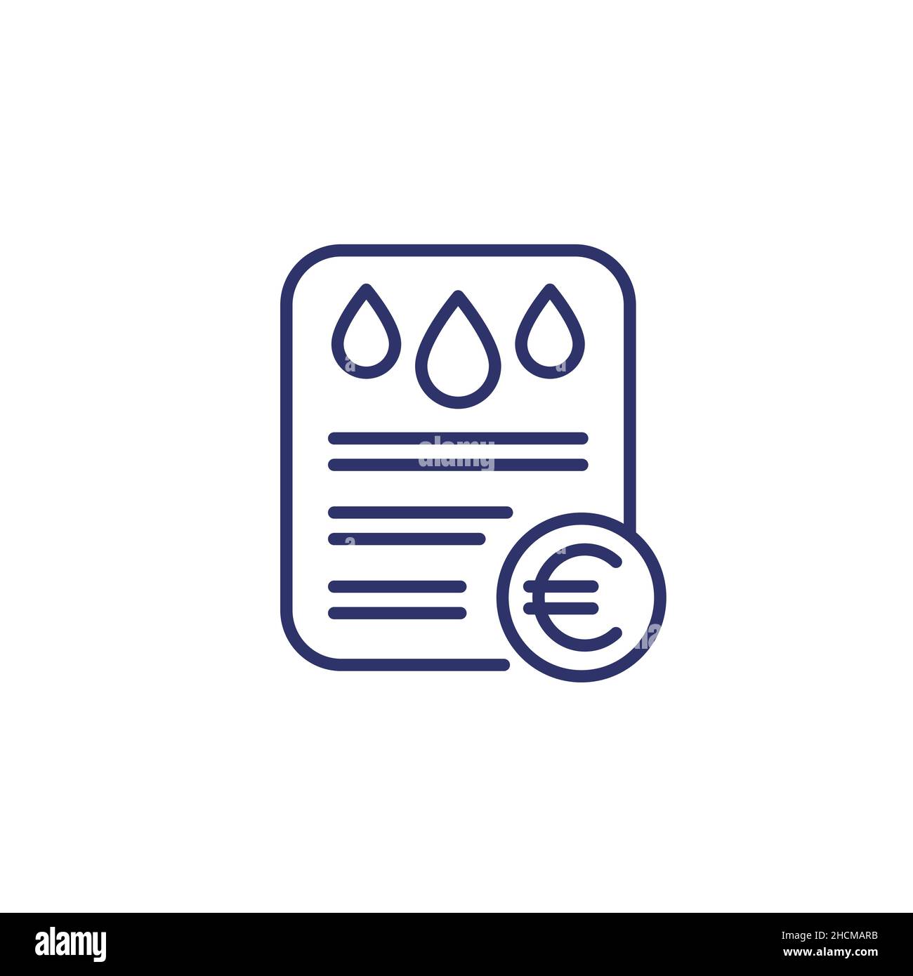 water utility bill line icon with euro Stock Vector Image & Art - Alamy