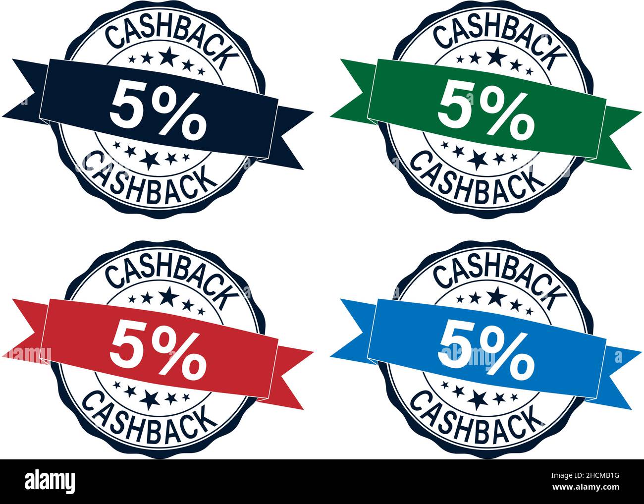 Sticker, tag, label, stamp set, infographic element, icon. Cash back 5 ...