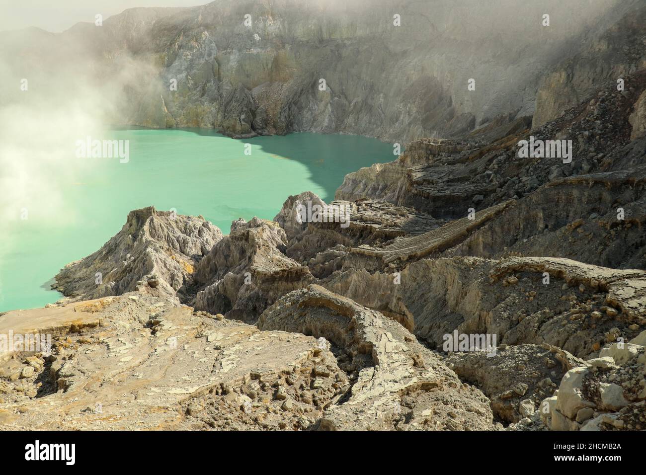 The hazardous work of sulfur miners at Kawah Ijen, a volcanic crater in ...