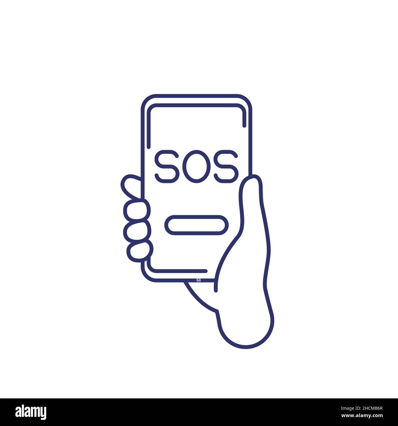 SOS button in the phone line icon Stock Vector Image & Art - Alamy