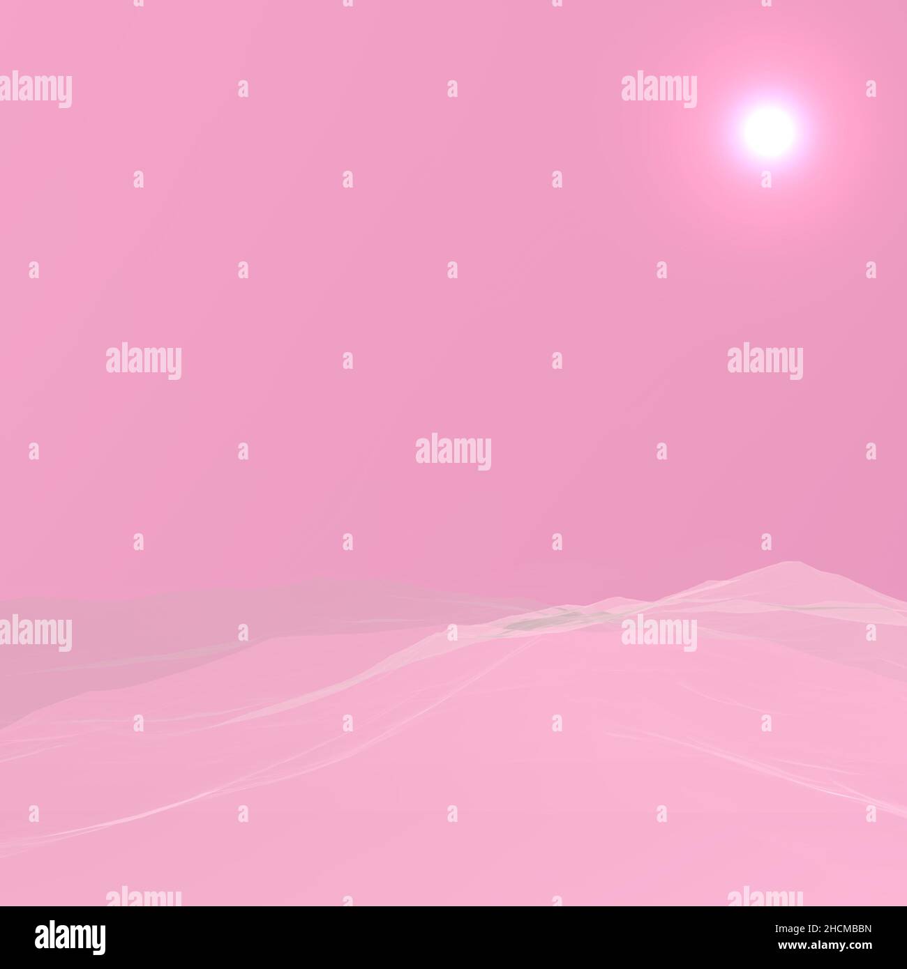 The Pink desert background. Pink sun hills. Pink drawing illustration ...