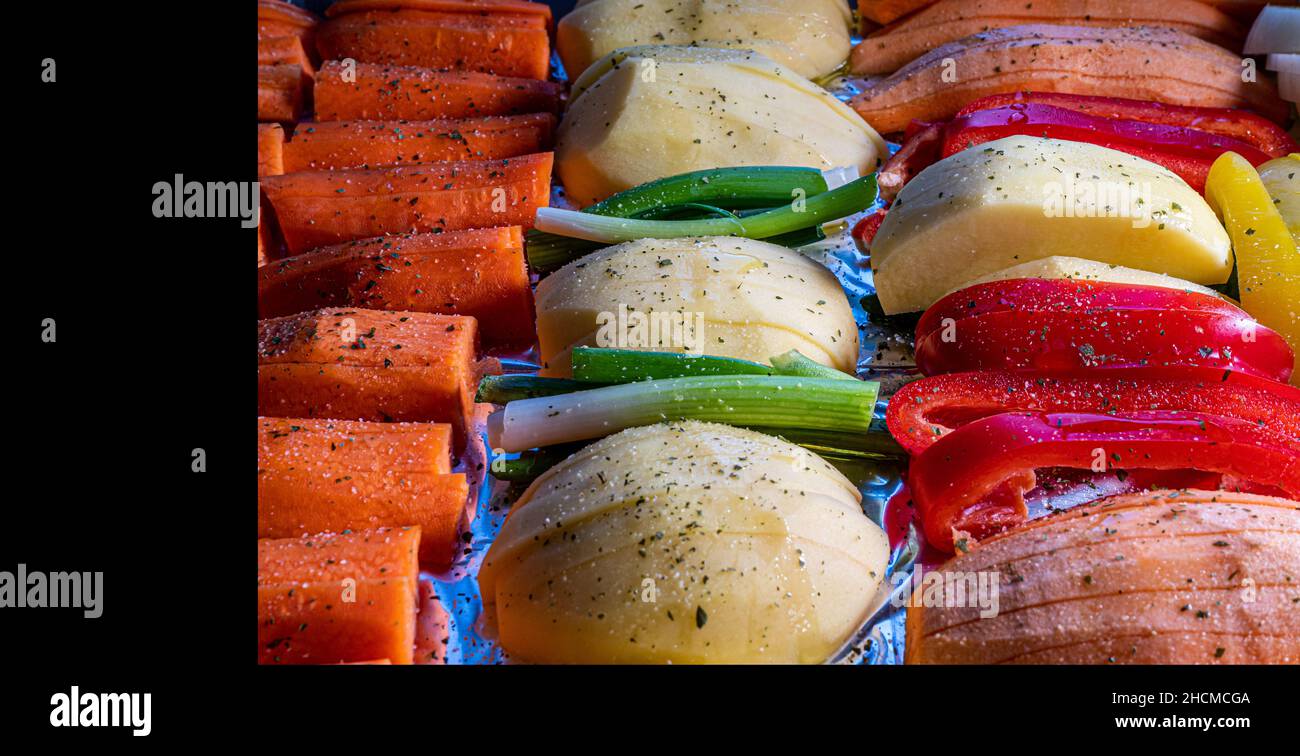 Different fresh vegetables spices hi-res stock photography and images ...