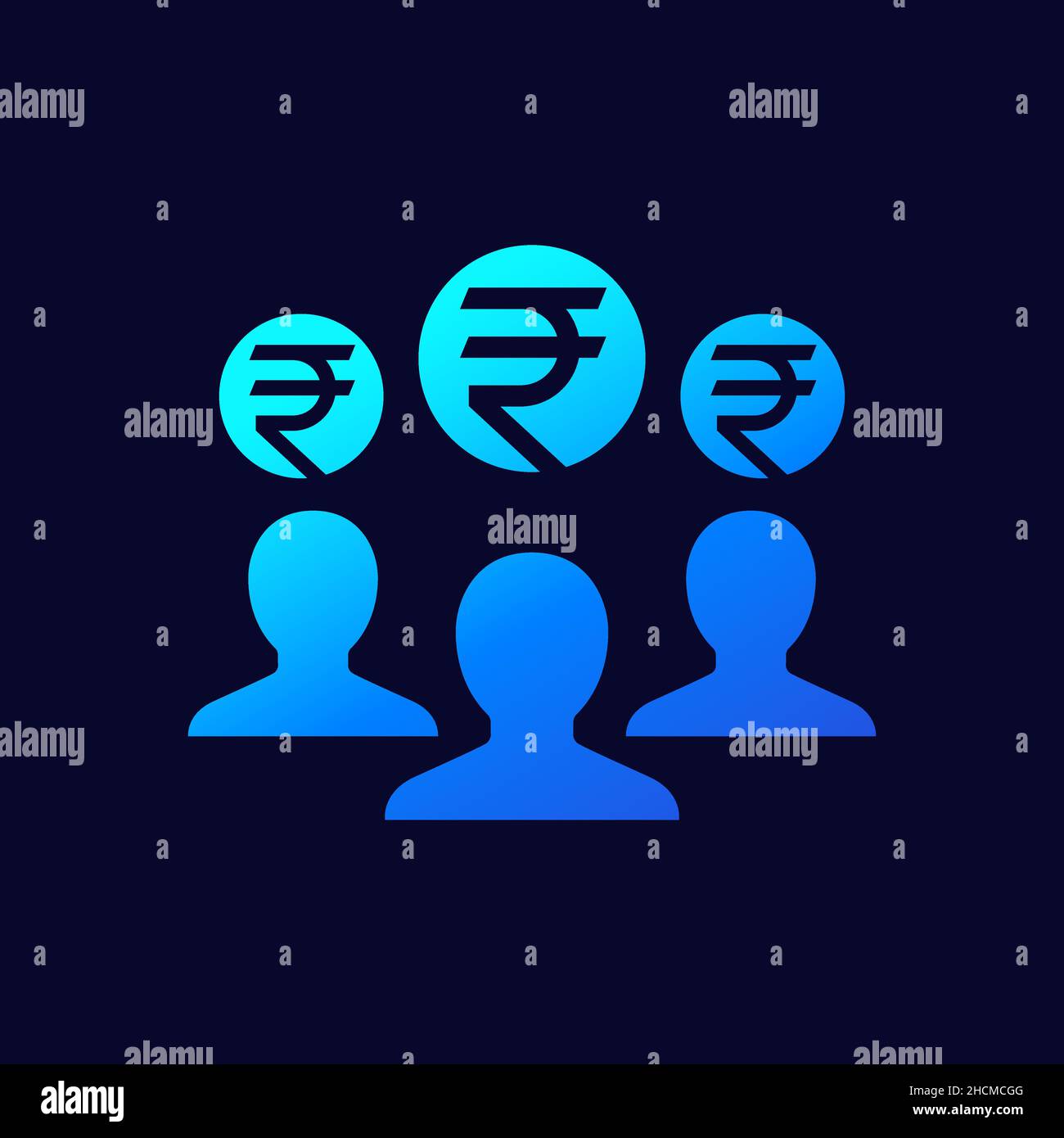 Employee cost, salary icon with indian rupee Stock Vector Image & Art ...
