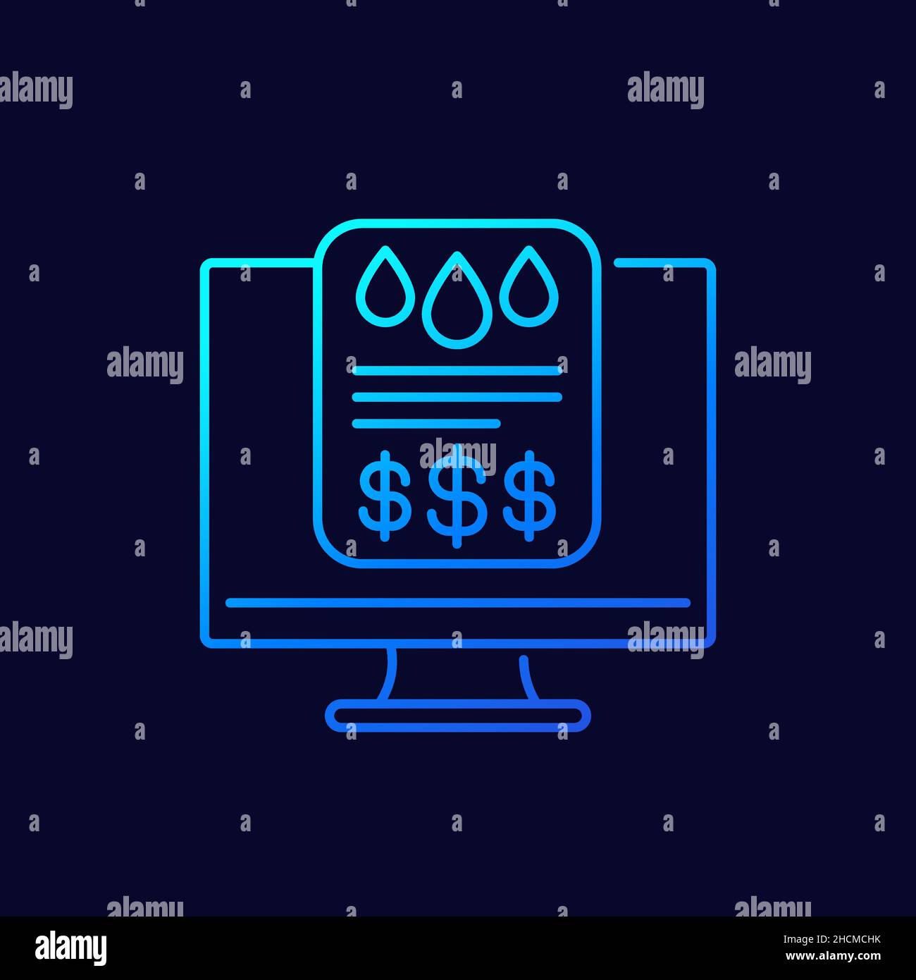 water utility, pay online line vector icon Stock Vector Image & Art - Alamy