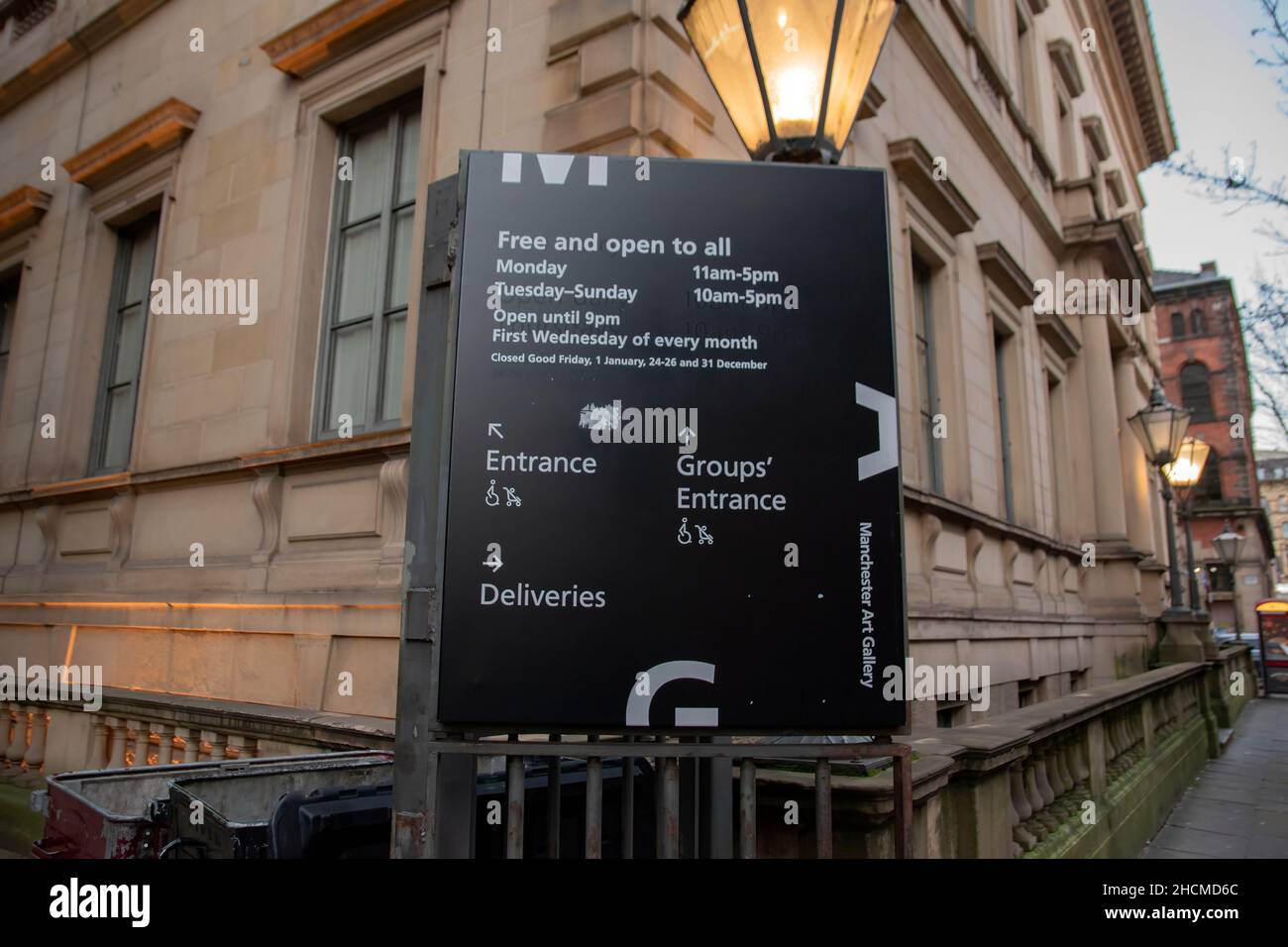 Billboard Manchester Art Gallery At Manchester England 8-12-2019 Stock ...