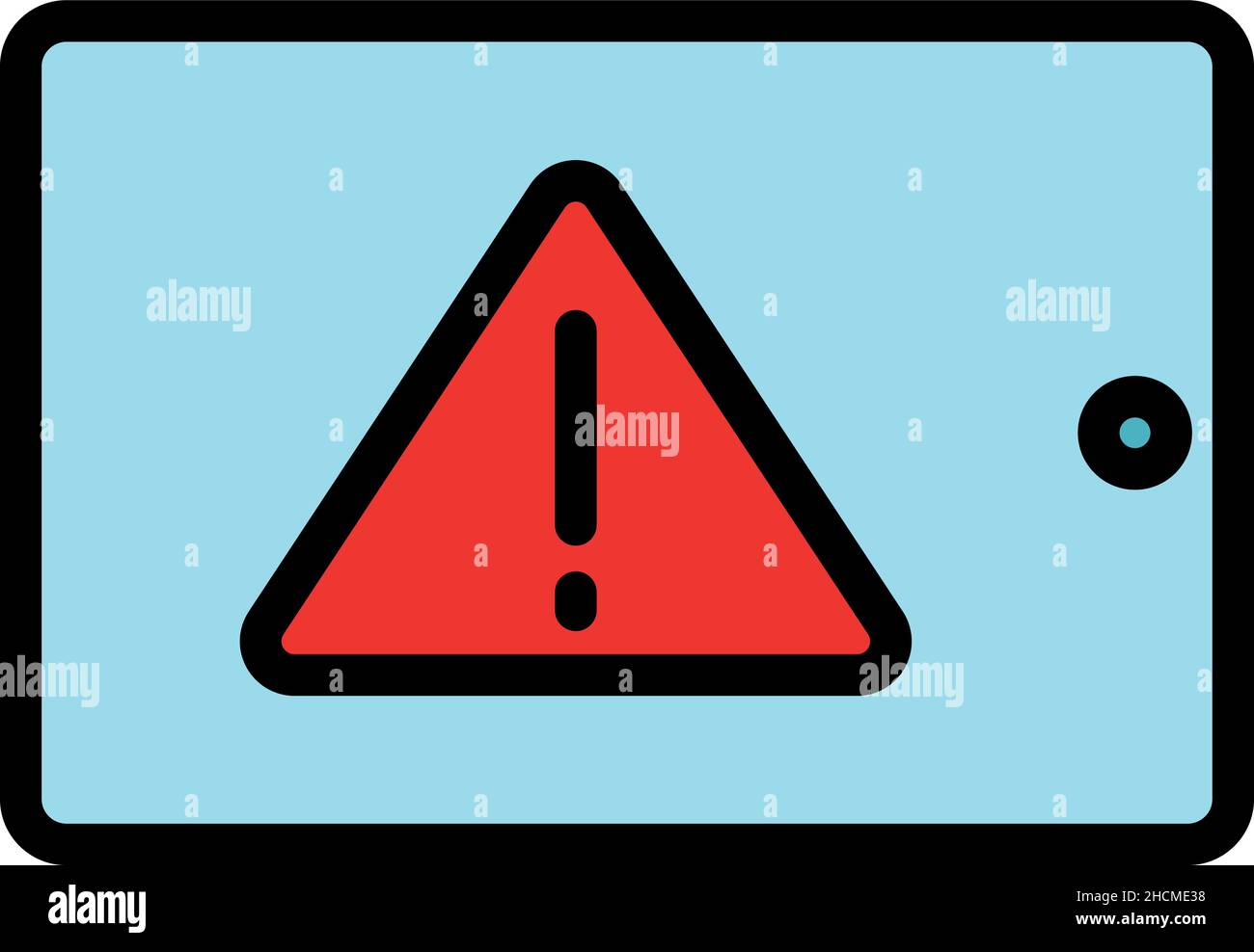 Warning display icon. Outline warning display vector icon color flat ...