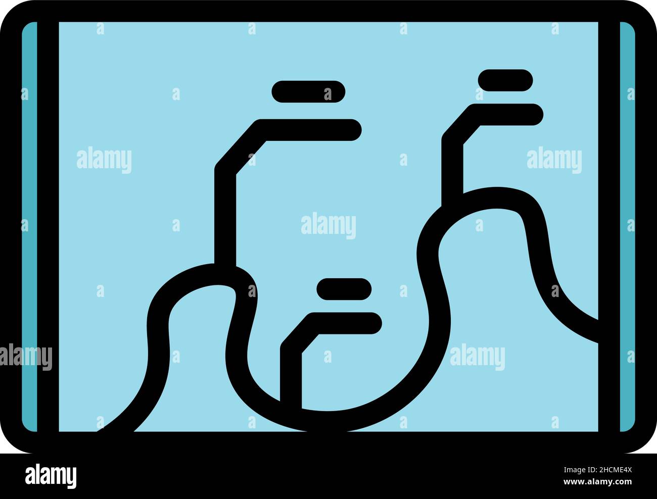 Tablet error icon. Outline tablet error vector icon color flat isolated ...