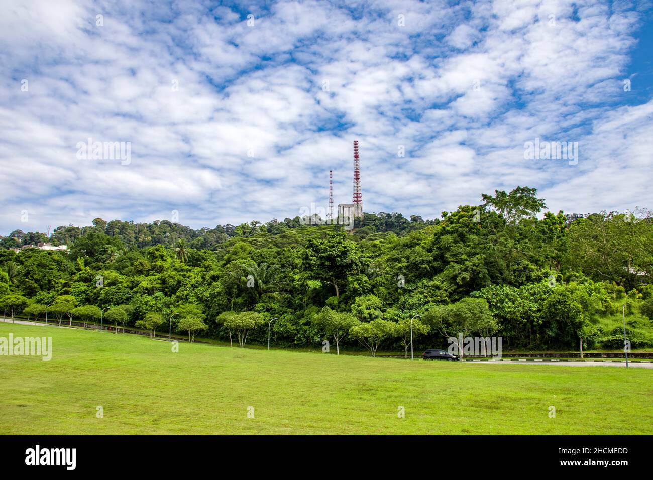 The view of Bukit Timah Hill, a hill located near the geographical ...