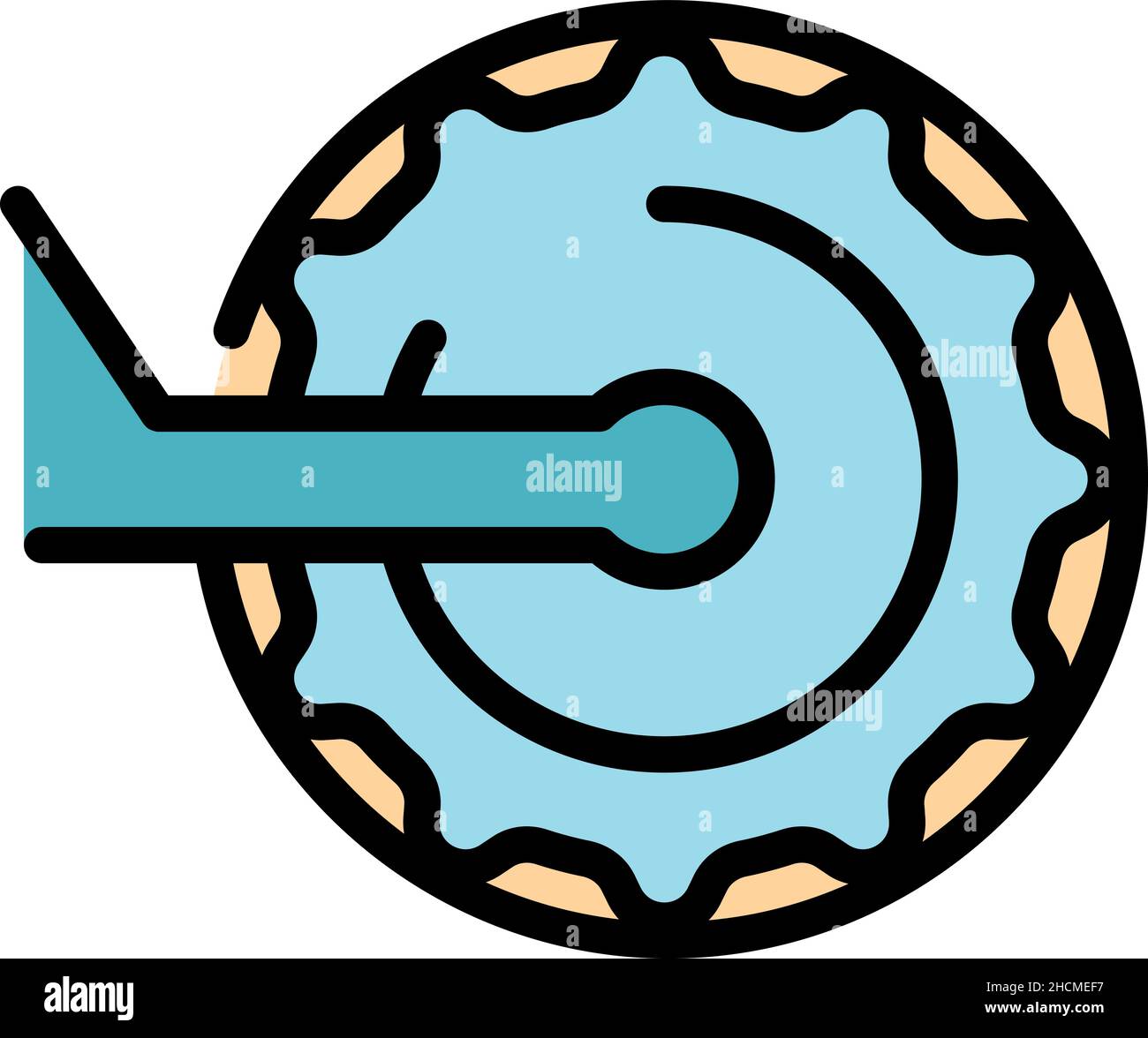 Bicycle repair crankset icon. Outline bicycle repair crankset vector ...