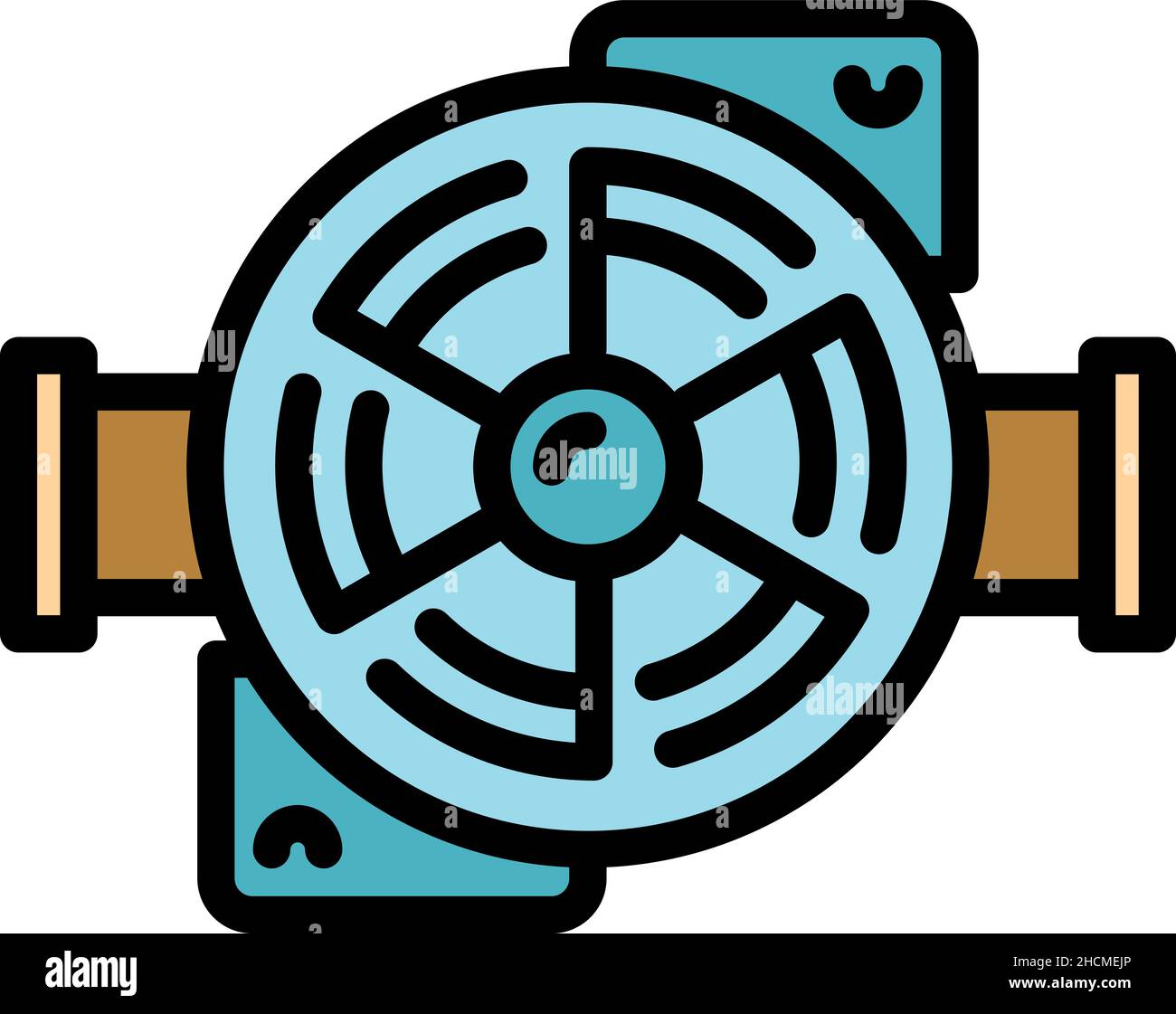 Motor pump icon. Outline motor pump vector icon color flat isolated ...