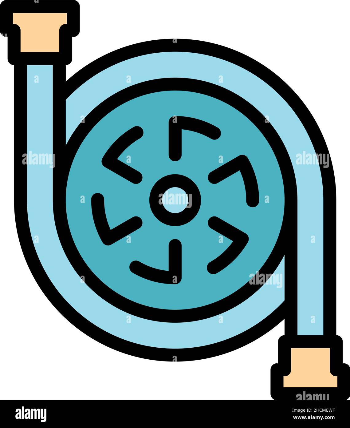 Factory pump icon. Outline factory pump vector icon color flat isolated ...