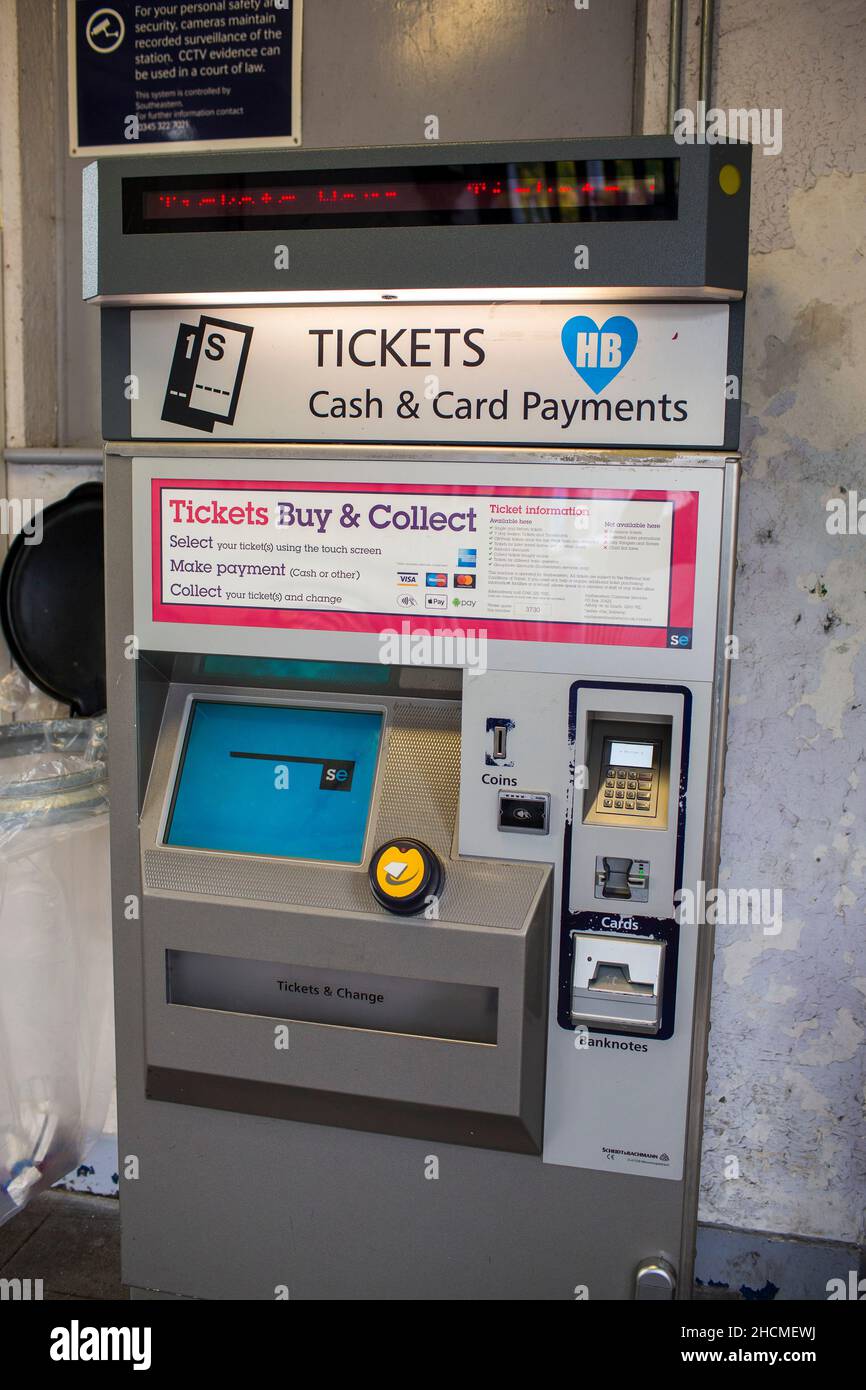 Southeastern railways self service ticket machines at a railway station ...