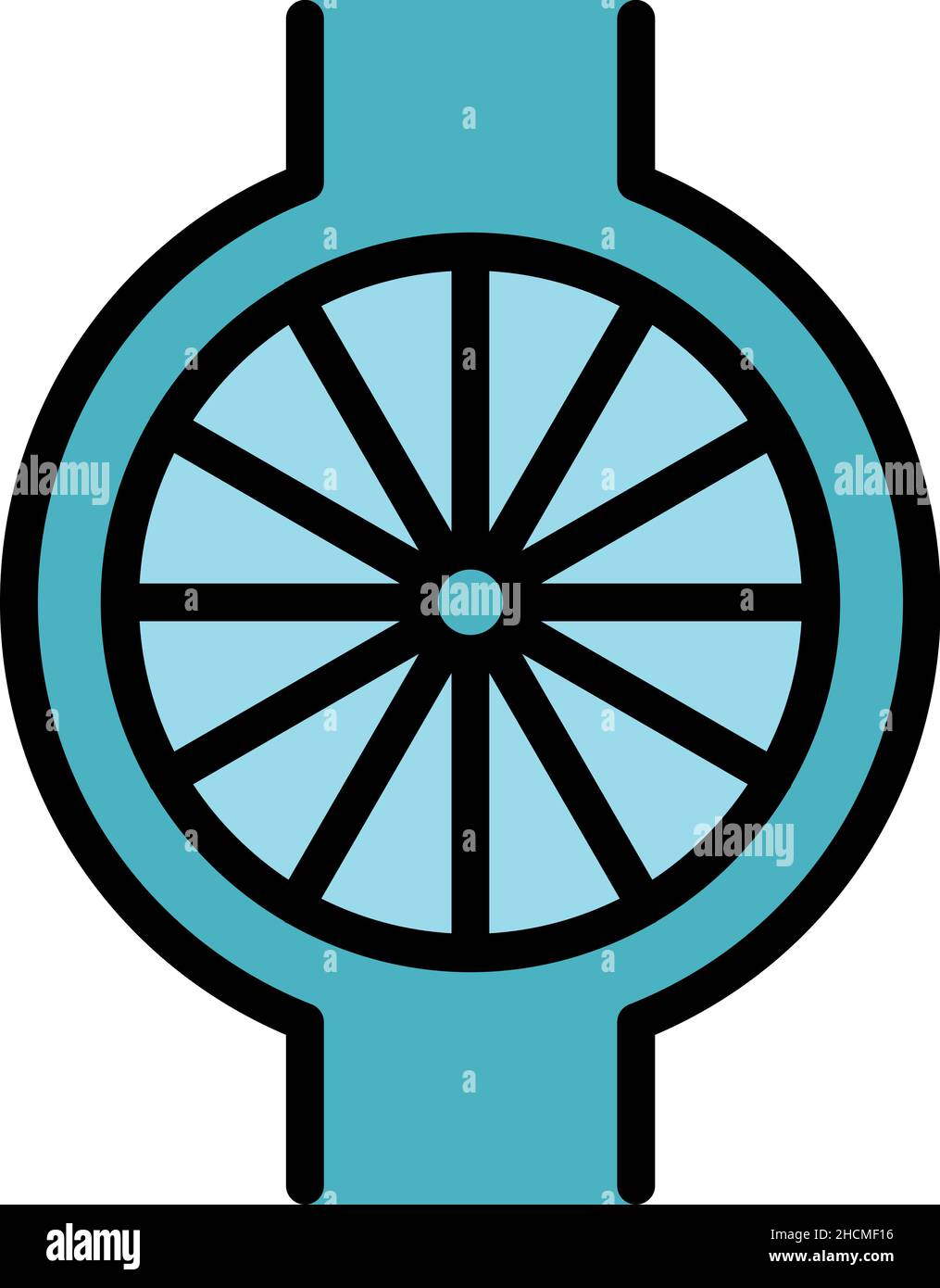 Pump station icon. Outline pump station vector icon color flat isolated ...