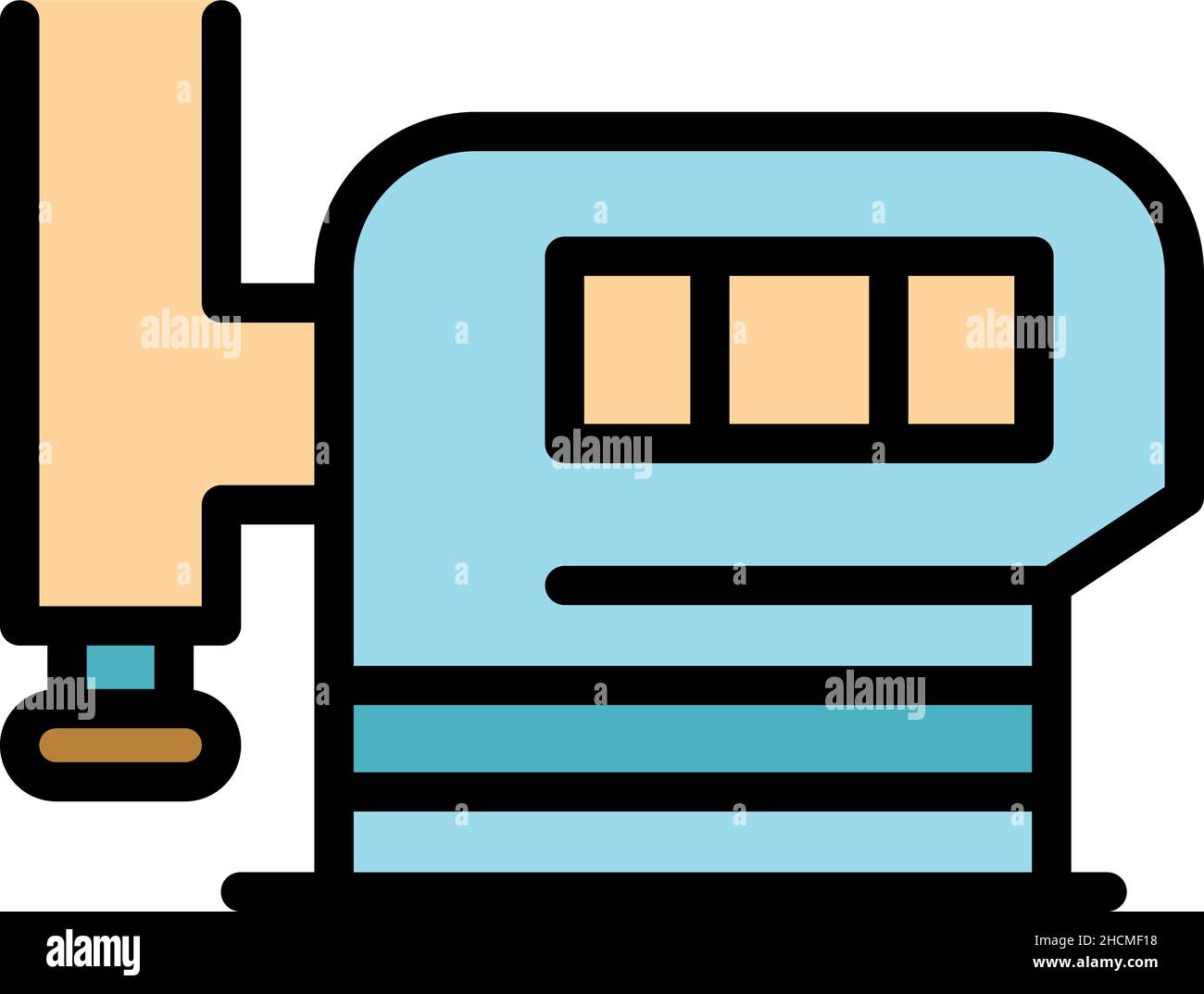 Booster pump icon. Outline booster pump vector icon color flat isolated ...
