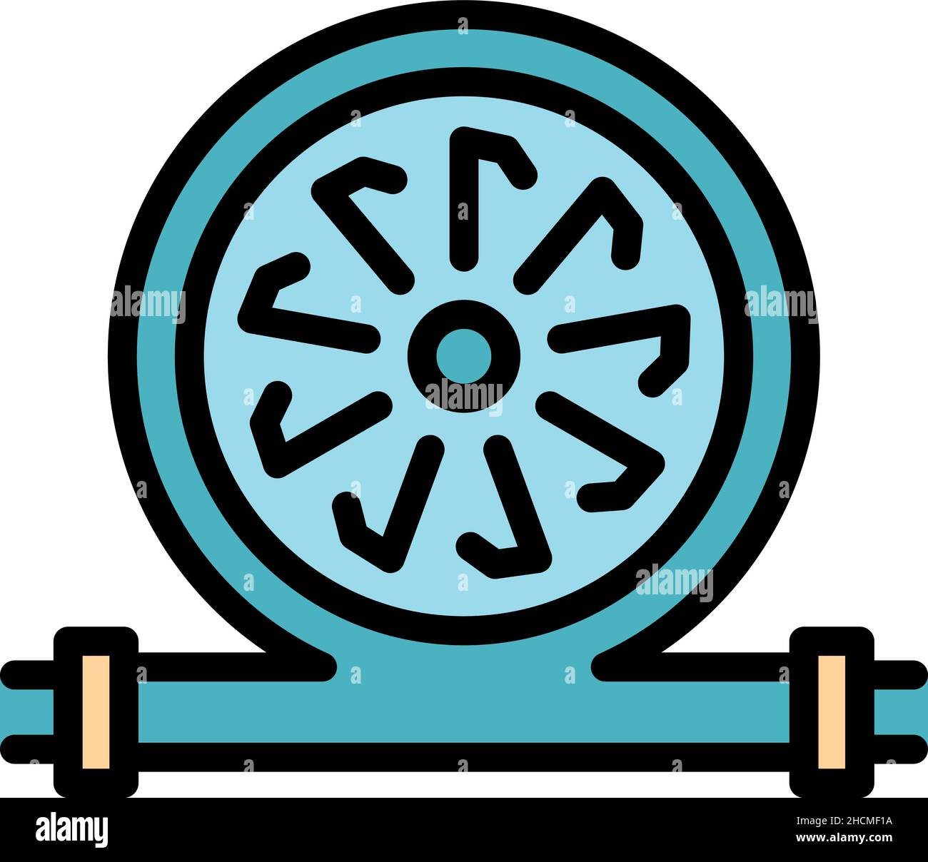 Flow water pump icon. Outline flow water pump vector icon color flat ...