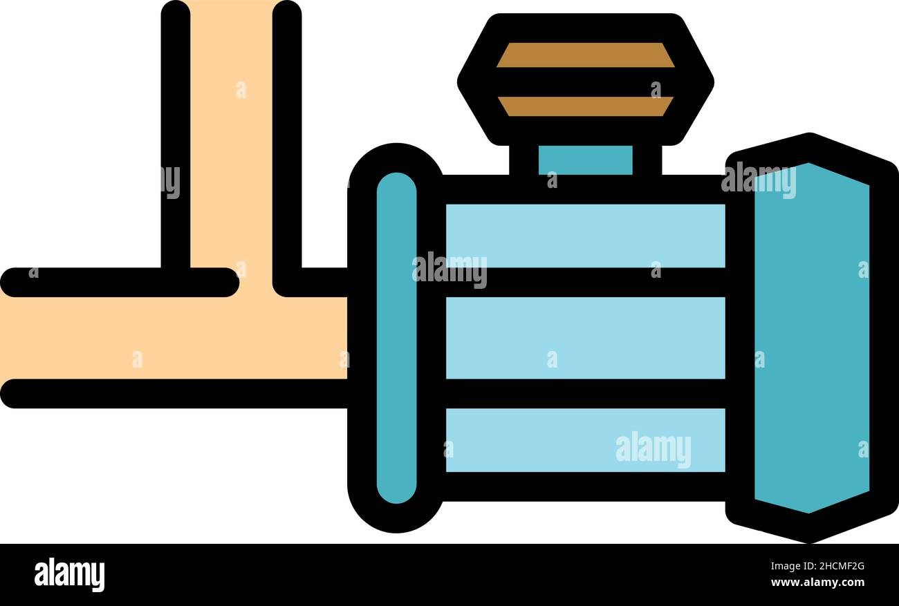 Compressor pump icon. Outline compressor pump vector icon color flat ...