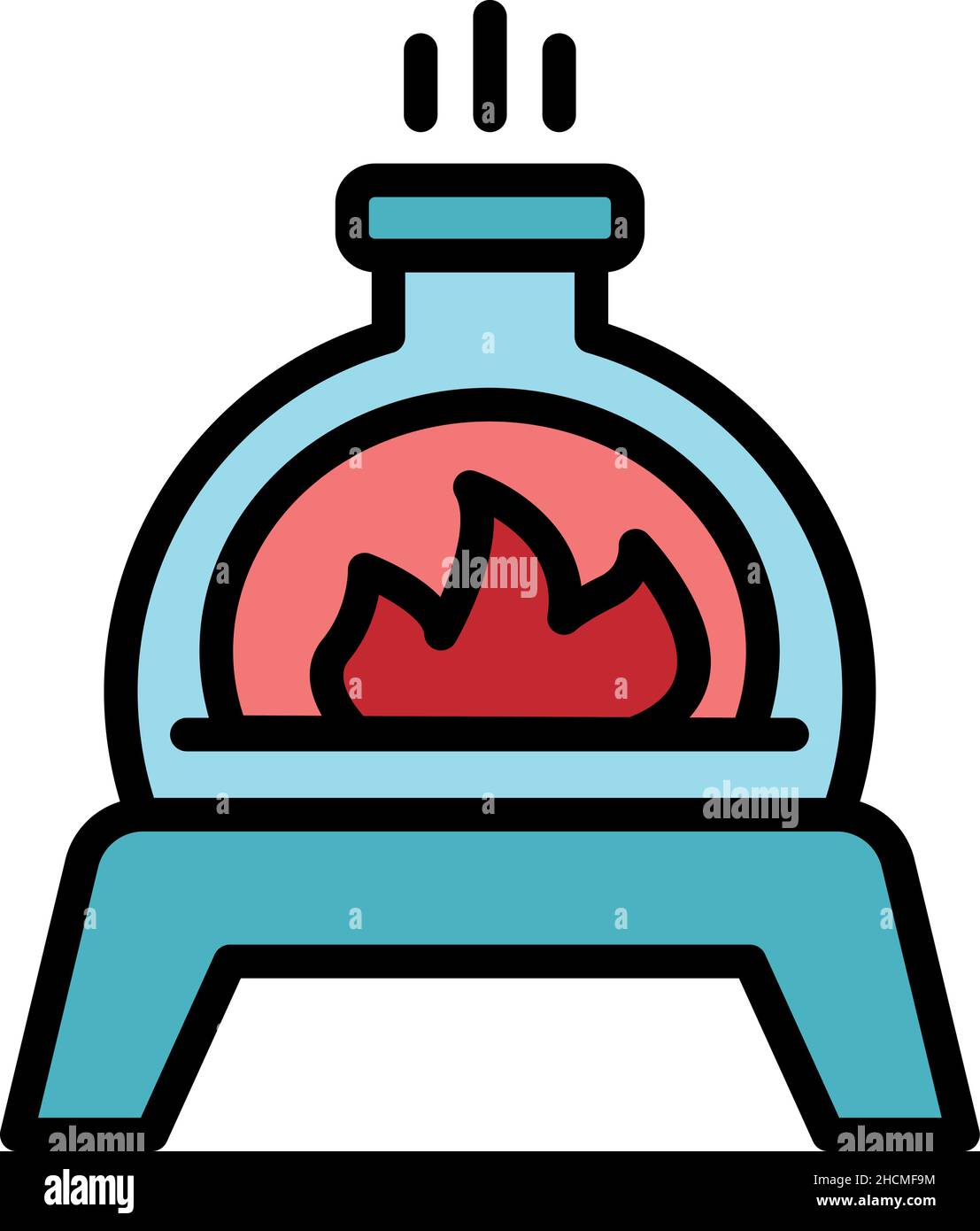 Smoker fire cooking icon. Outline smoker fire cooking vector icon color ...