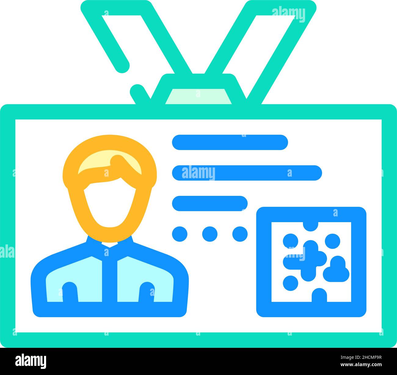 employee badge color icon vector illustration Stock Vector Image & Art ...