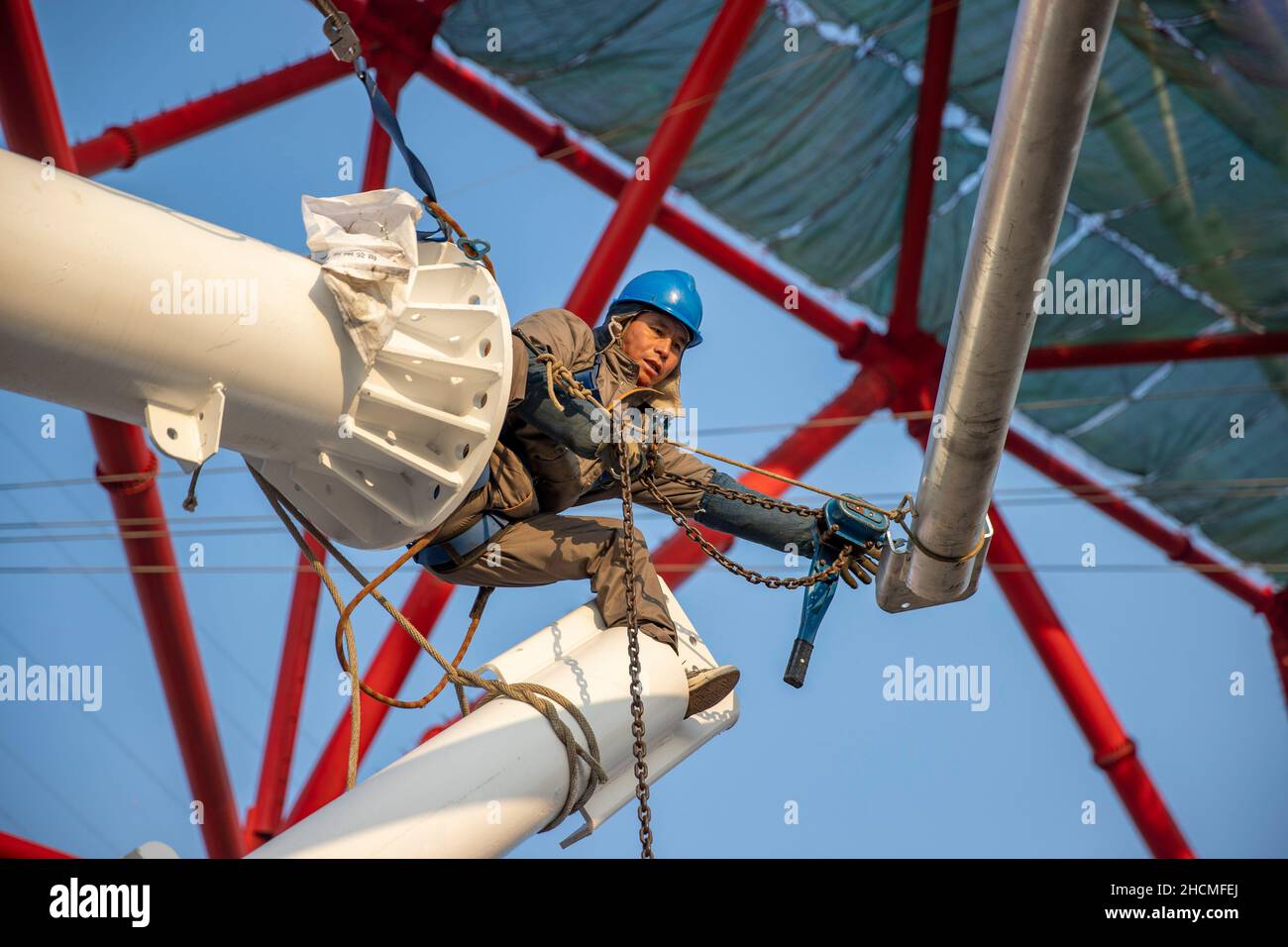 WUXI, CHINA - DECEMBER 30, 2021 - At the construction site of the world's highest power ...
