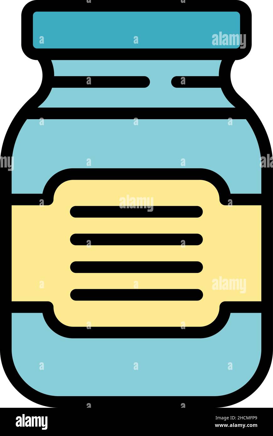 Chocolate paste jar icon. Outline chocolate paste jar vector icon color ...